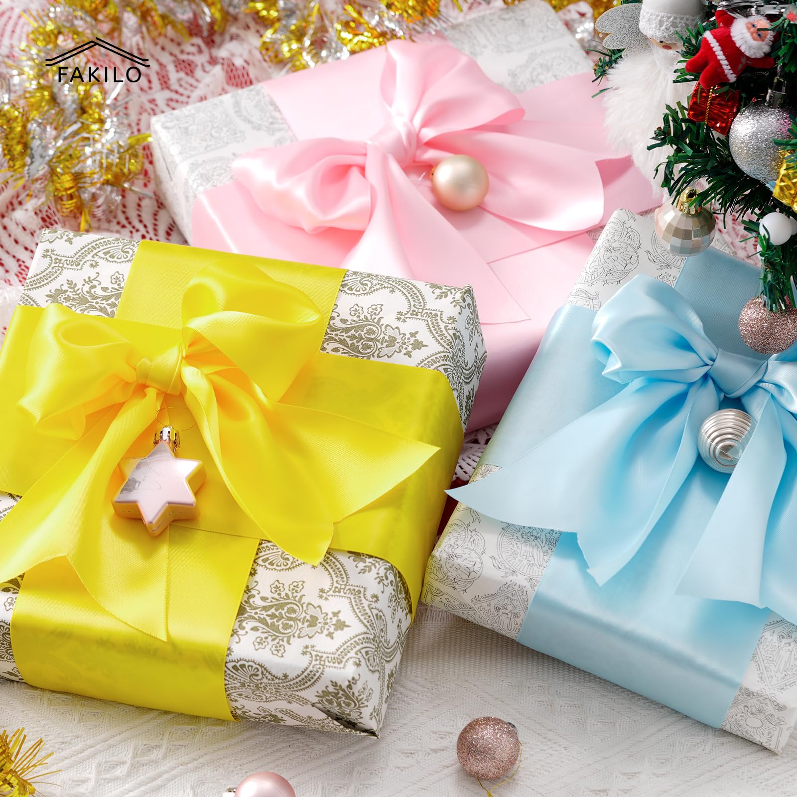 Snapklik.com : Yellow Satin Ribbon 4 Inch Wide Double Faced Satin ...