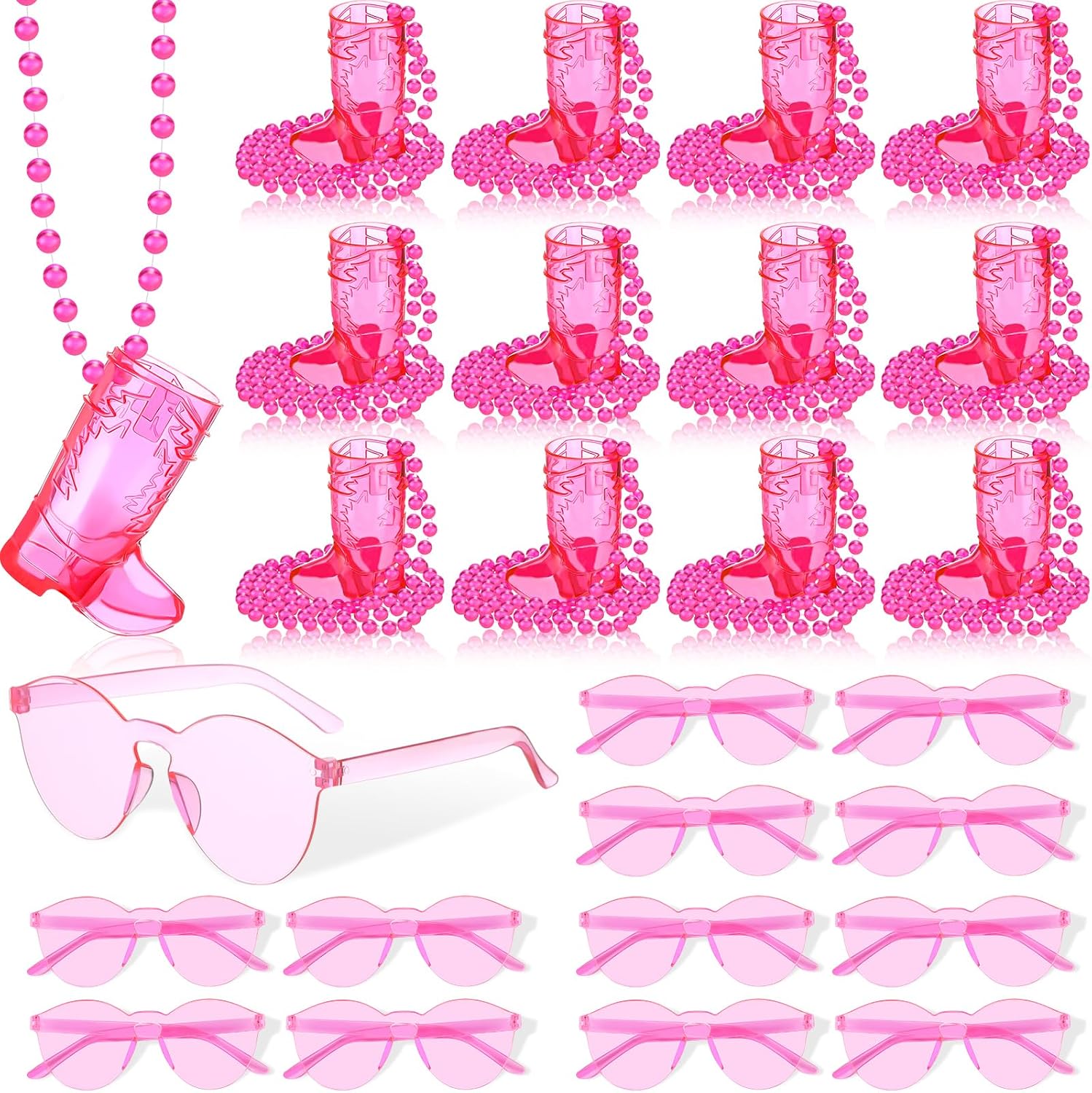 Amazon.com | Ecation 12 Sets Boot Shot Glasses on Beaded Necklace ...