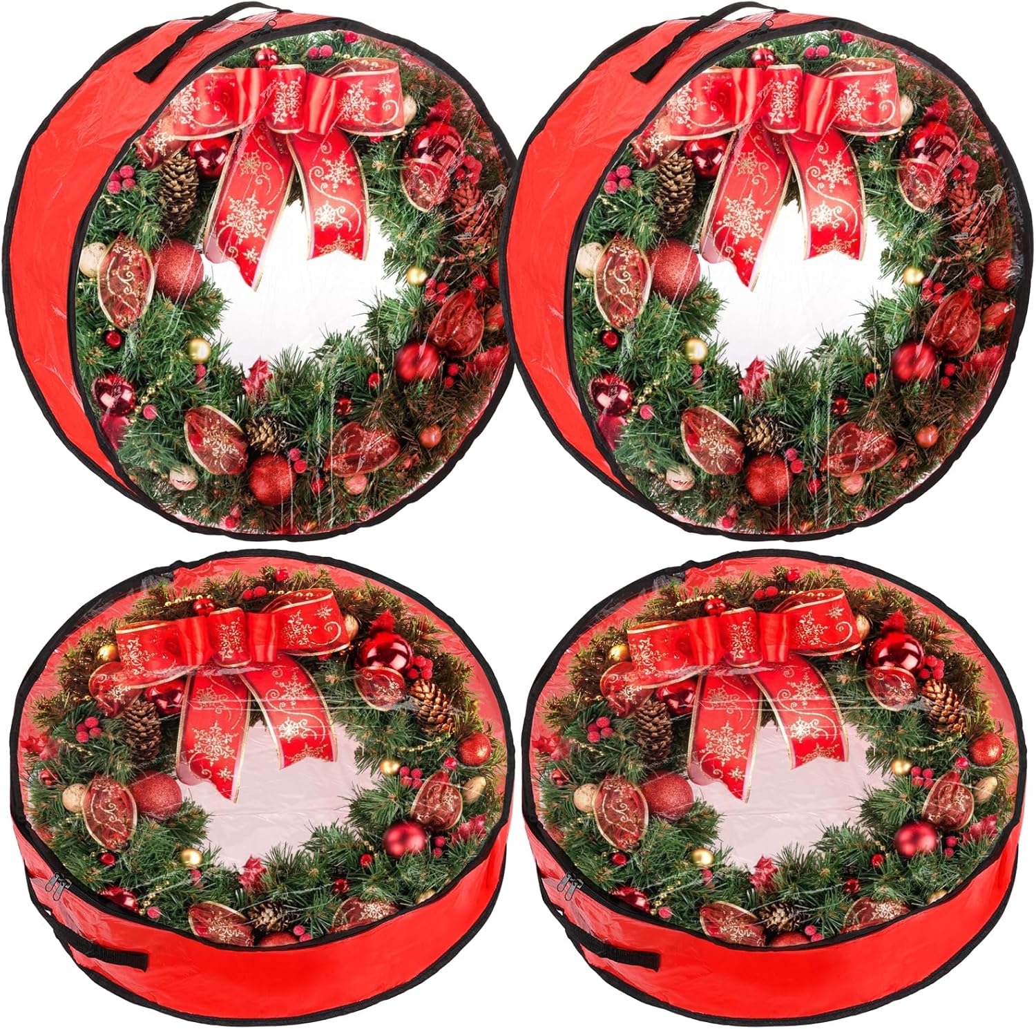 Amazon.com: 4 Pack Wreath Storage Container Bag 24 Inch Christmas ...