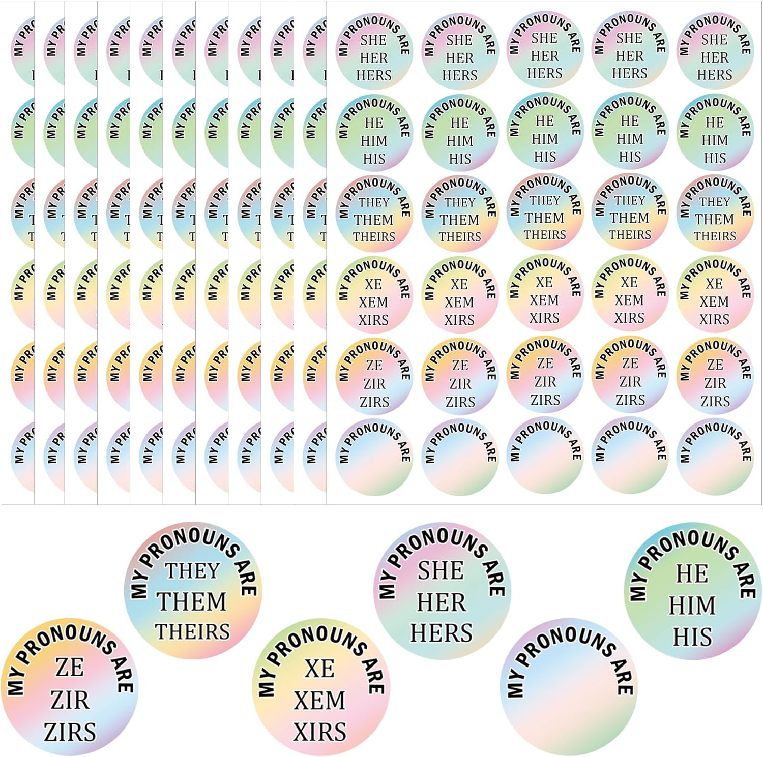 Amazon.com: 600 Pcs My Pronoun are Stickers They Them Theirs Gender ...