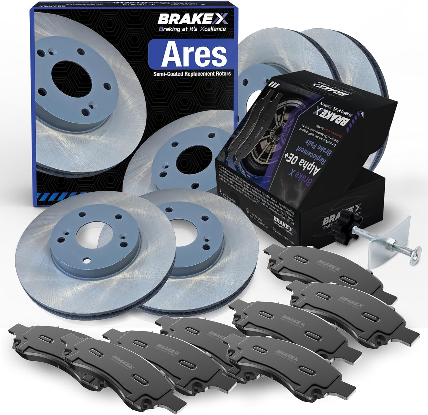 Amazon.com: Brake X Front and Rear Brake Pads and Rotors Kit replacement for 2020 Kia Forte ...
