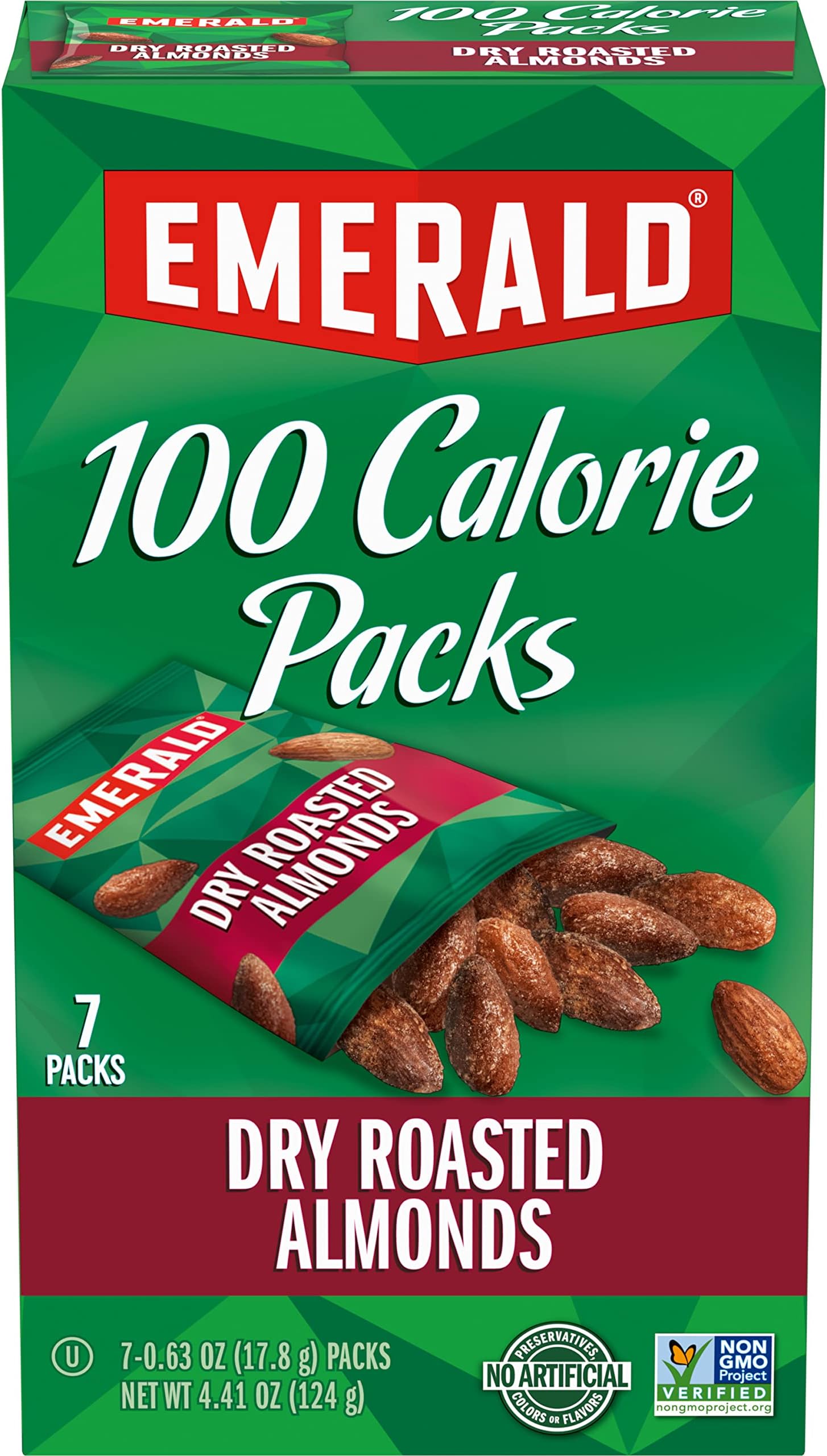 Amazon.com : Emerald 34325 100 Calorie Pack All Natural Almonds, 0.63oz ...