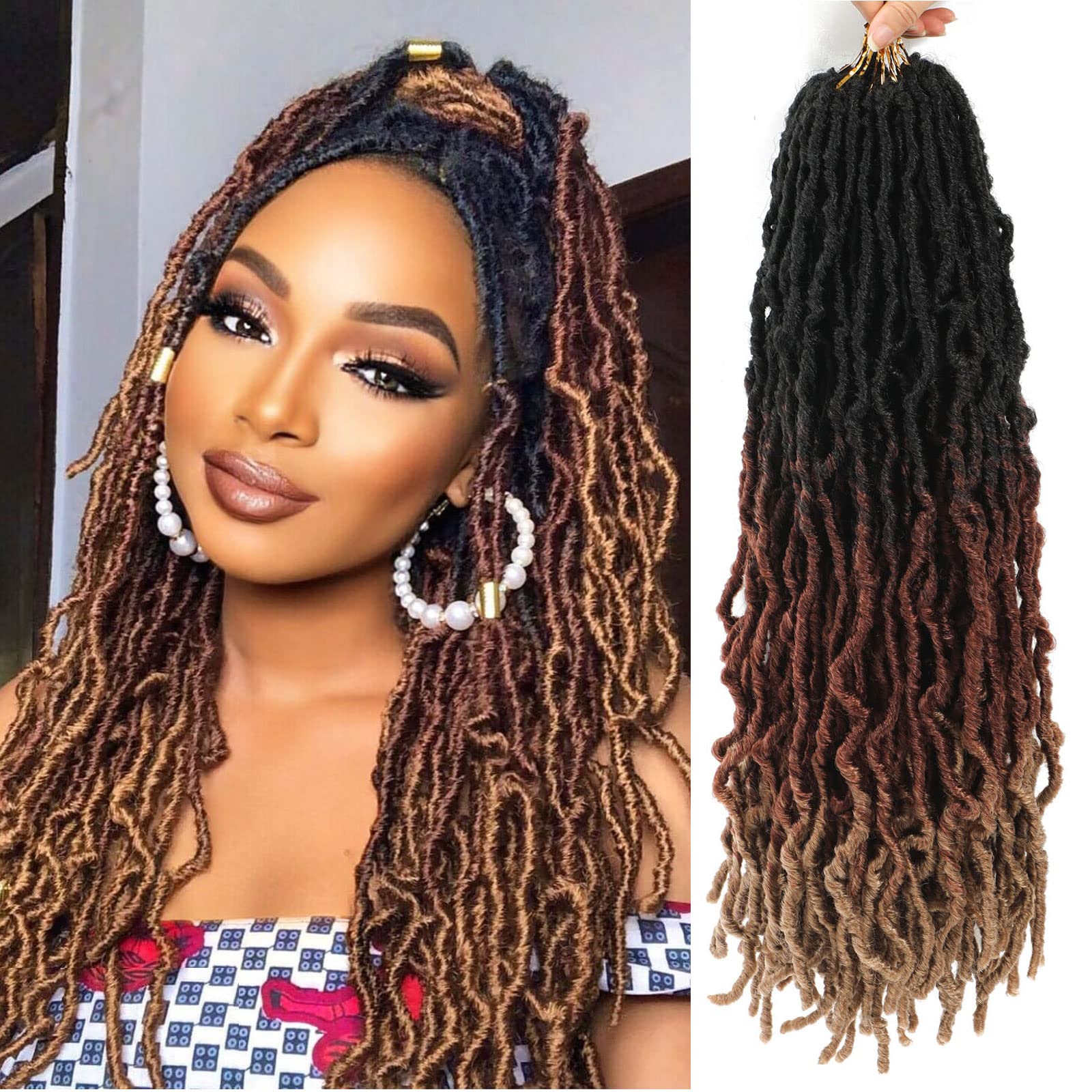 Amazon.com : Faux Locs Crochet Hair Ombre Soft Locs 22 Inch 7 Packs Pre ...