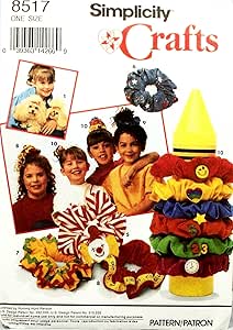 Amazon.com: OOP Simplicity Pattern 8517. Girls Hair Accessories in 17 ...