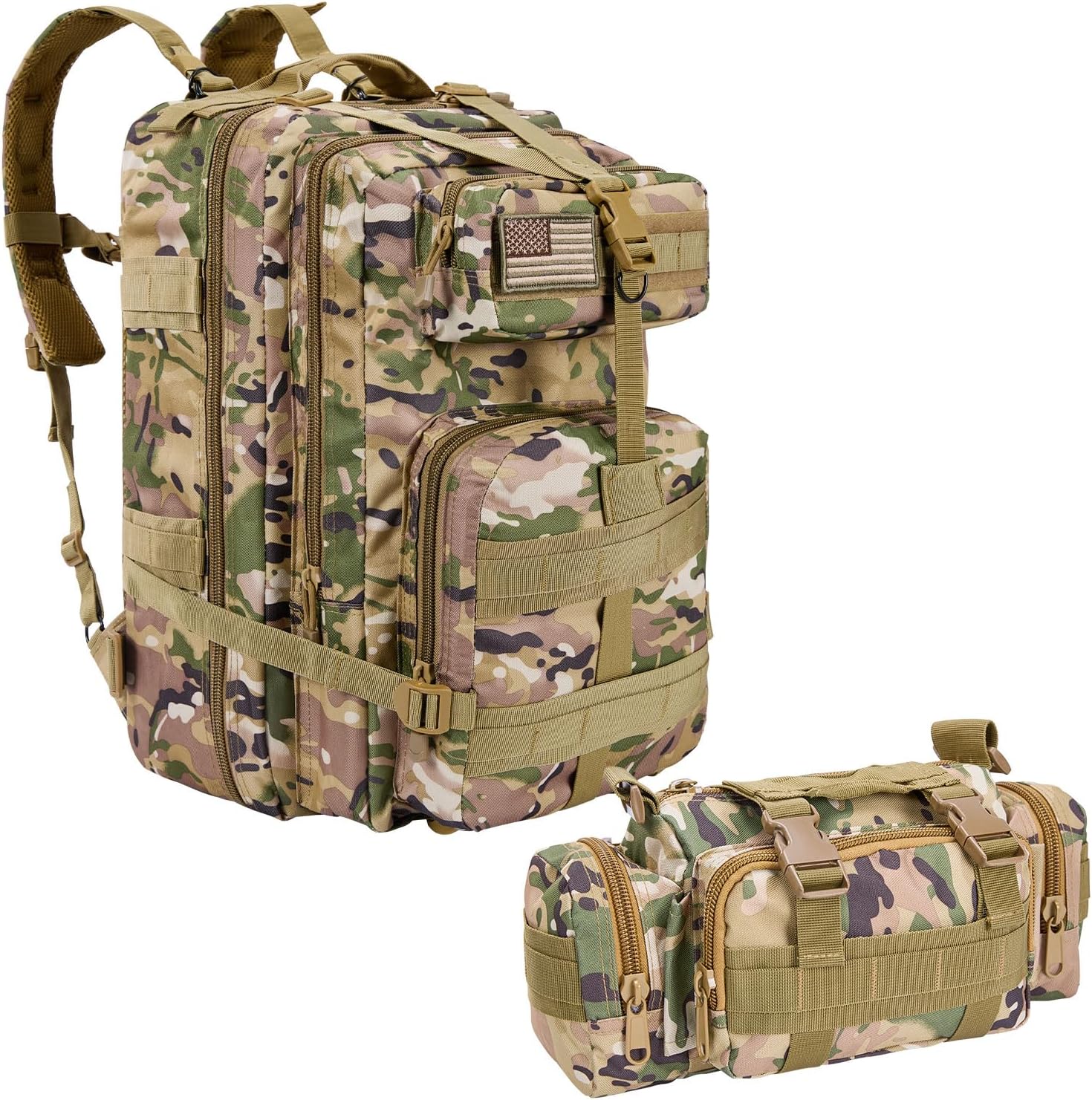 Amazon.com: Sgorlds Large Military Camo Tactical Backpack and Tactical ...
