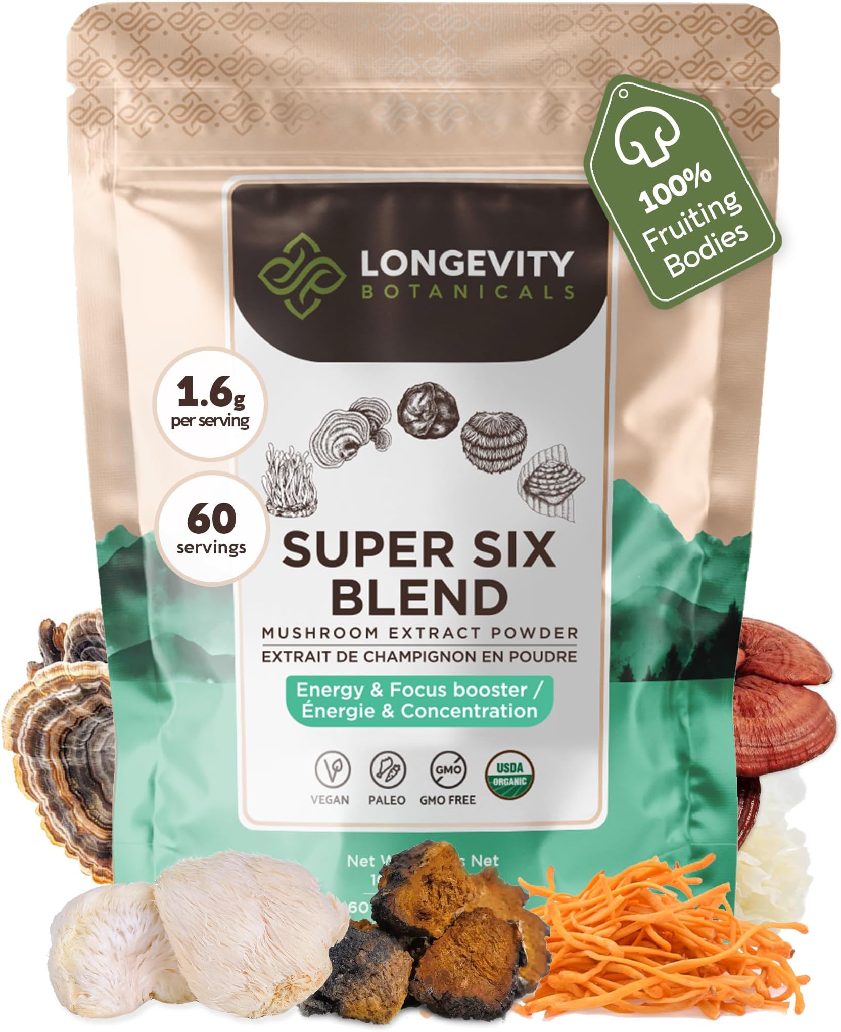 Amazon.com: Organic Mushroom Powder - 10-in-1 Complex - Lions Mane, Reishi, Shiitake, Chaga ...