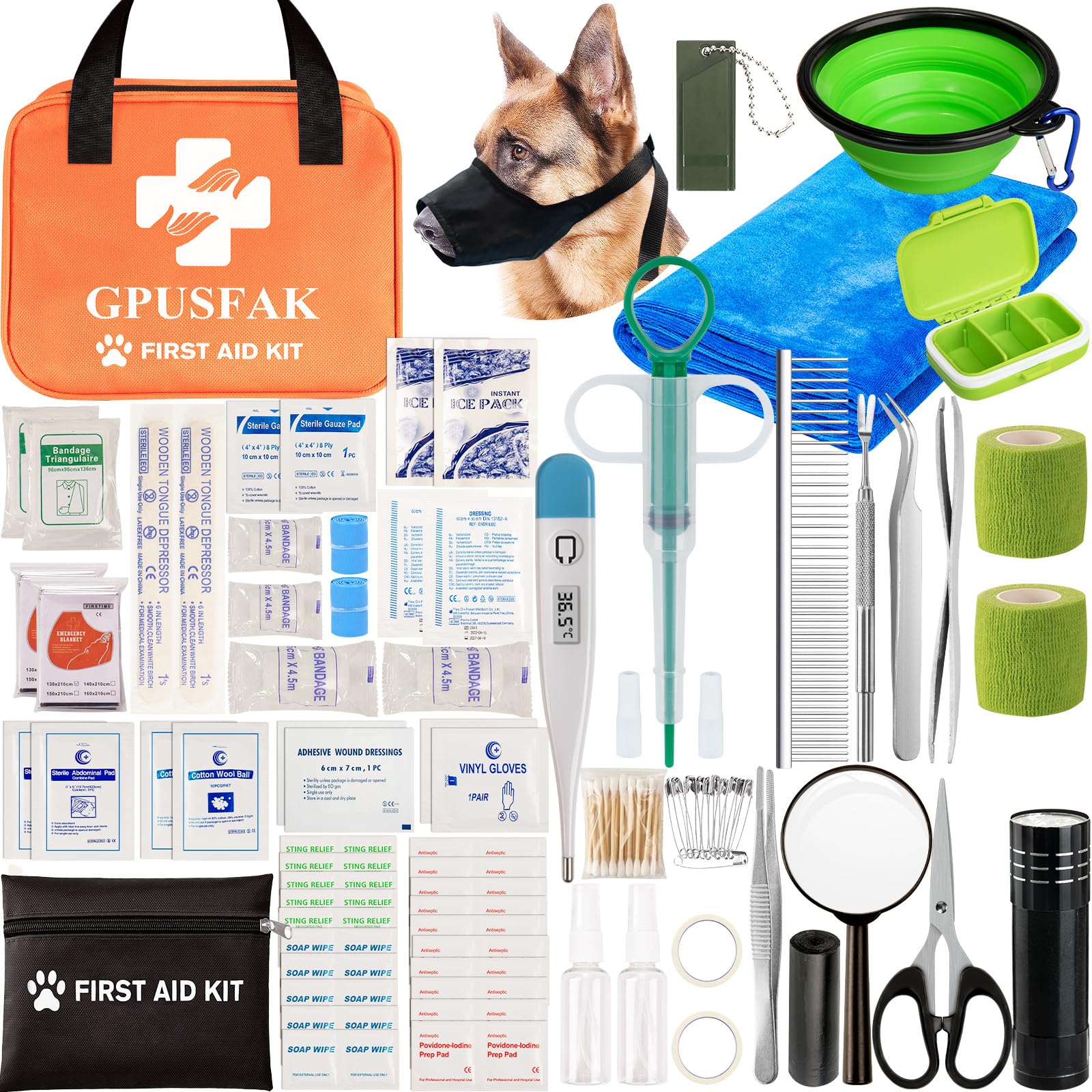 Amazon.com: GPUSFAK Pet First Aid Kit for Dogs and Cats - Pet Emergency ...