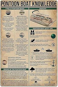 Amazon.com: Pontoon Boat Knowledge Metal Signs Wall Decor Aluminium ...