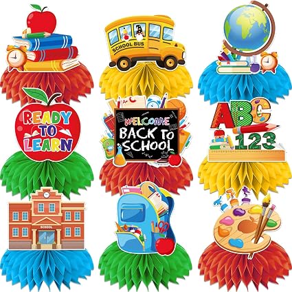 Amazon.com: Back To School Decorations Honeycomb Centerpiece, 9 Pcs ...
