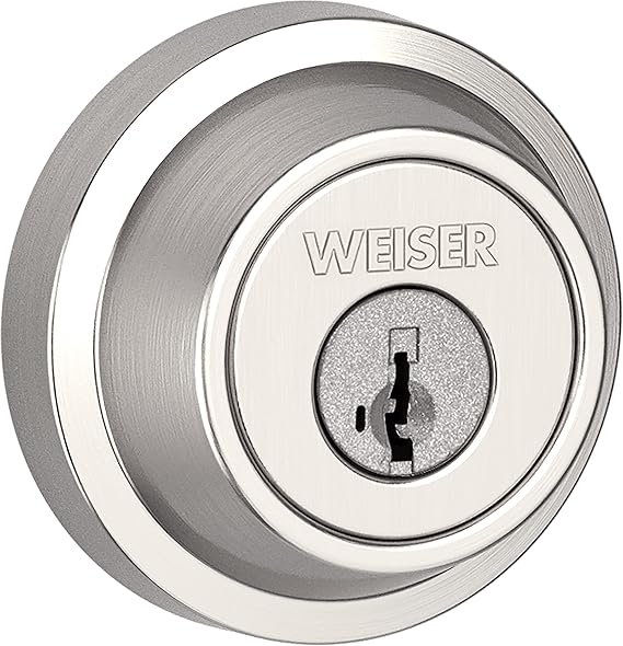 Weiser Elements Satin Nickel Round Deadbolt Lock, ANSI/BHMA Grade 3 ...