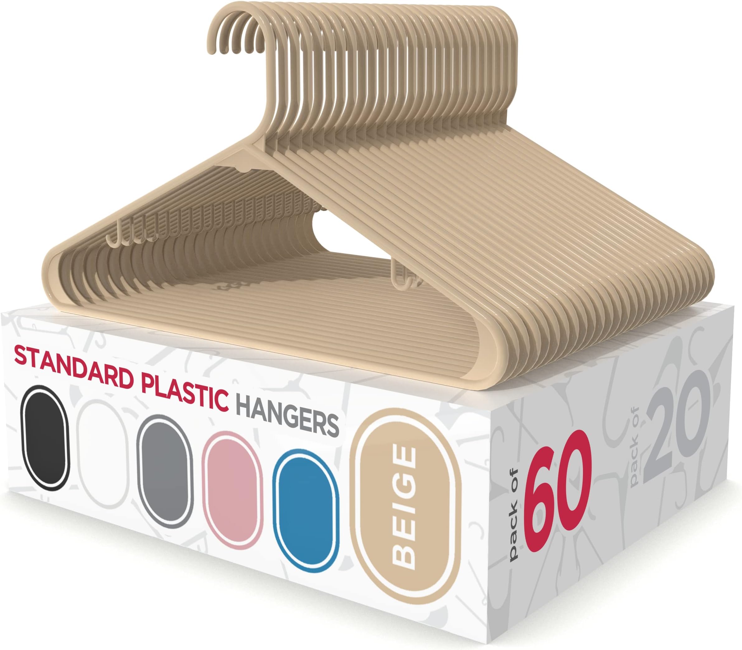 Amazon.com: Byomostor Plastic Hangers 50 Pack, Light Weight Durable ...