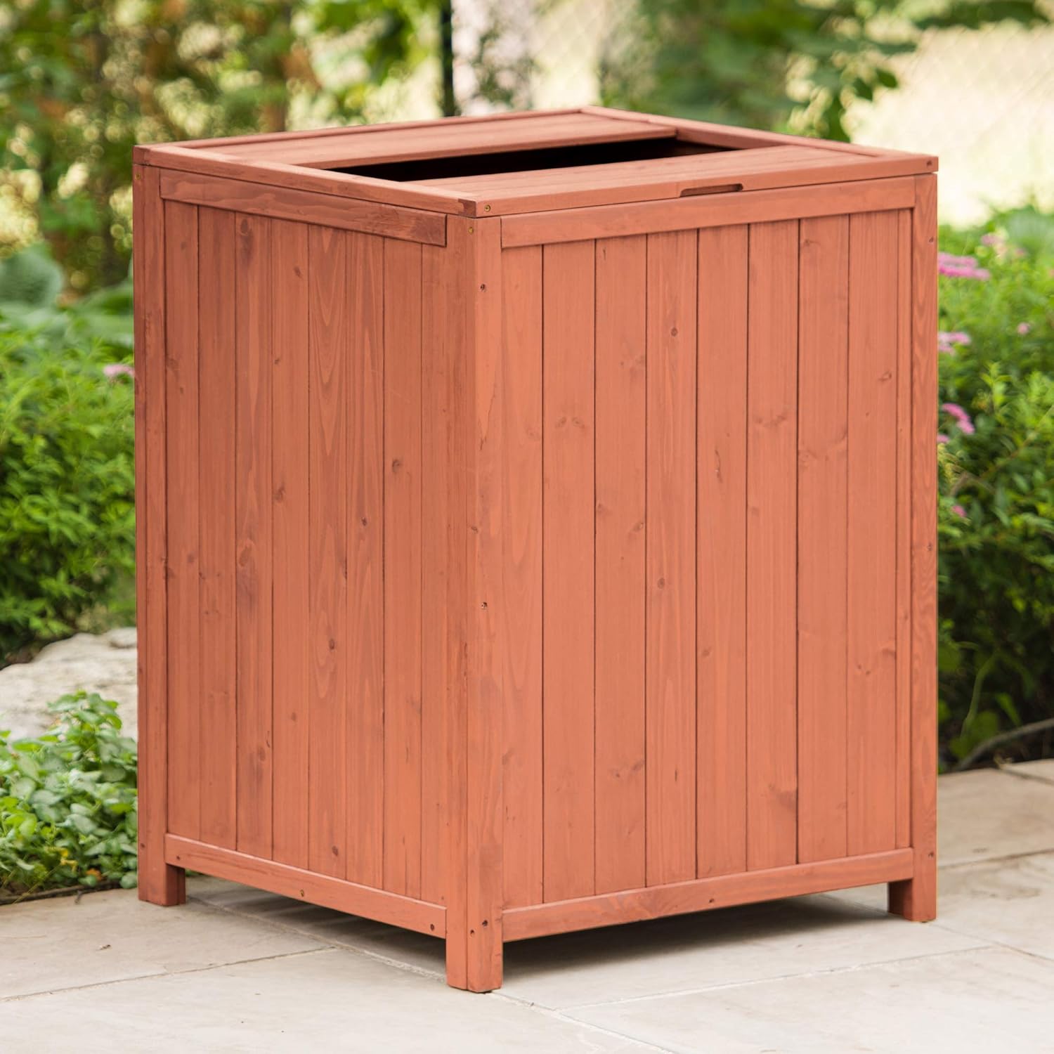 Amazon.com : Leisure Season TR6565-V Patio Trash Receptacle Storage ...