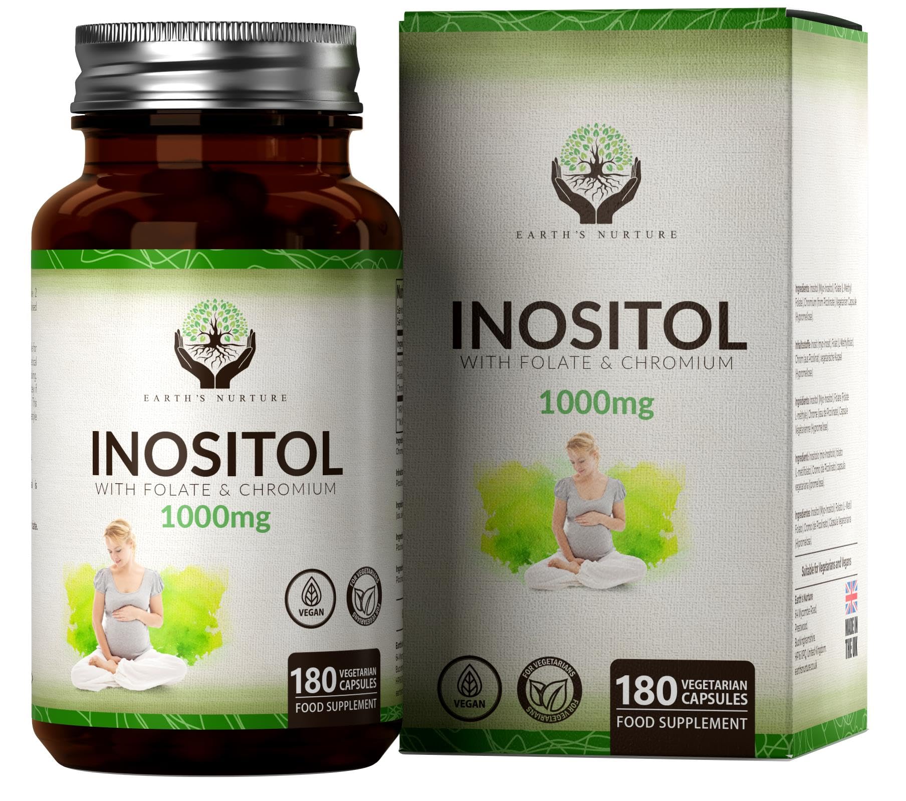 EN Inositolo | 180 Myo Inositolo Capsule - Inositolo Integratore 1000mg ...