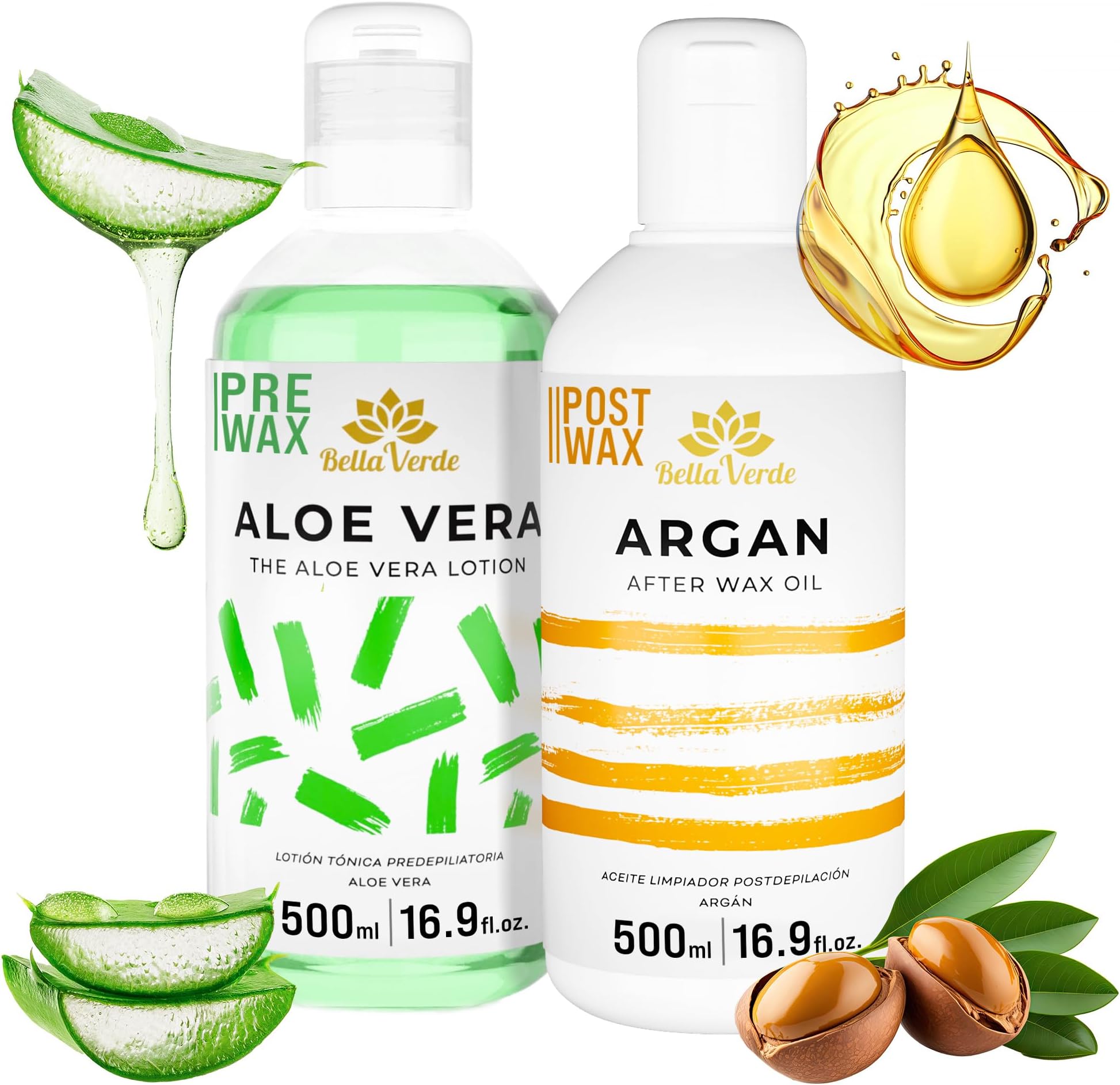 Amazon.com : Bella Verde Pre and Post Waxing Care - Home Kit for Women ...