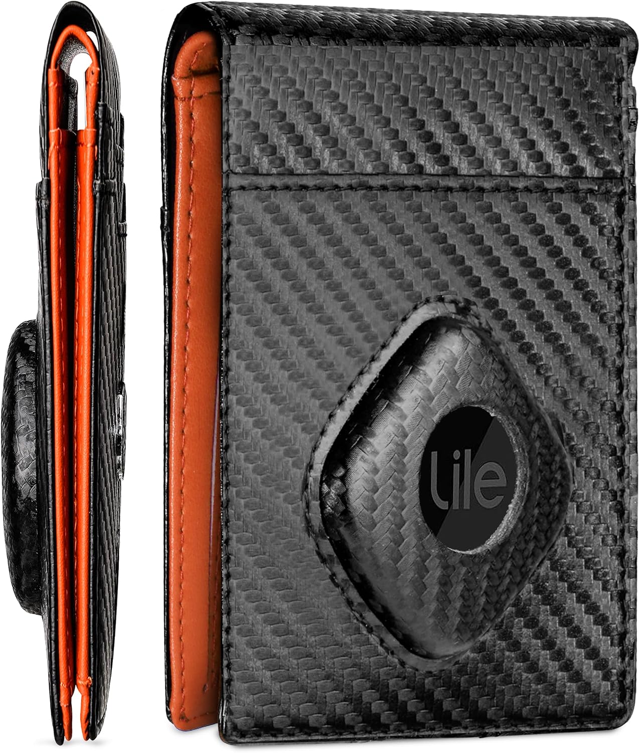 Amazon.com: ALPHA PAIR Men's Bifold 11 Slots for Tile, Black & Orange ...