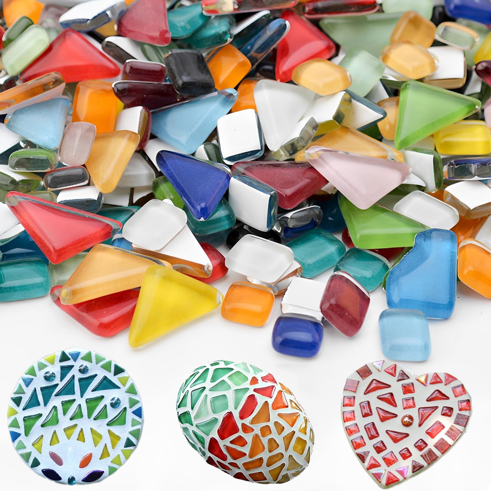 Amazon.com: Yelsky 1.67lb Mixed Colour Glass Mosaic Tiles for Crafts 0 ...