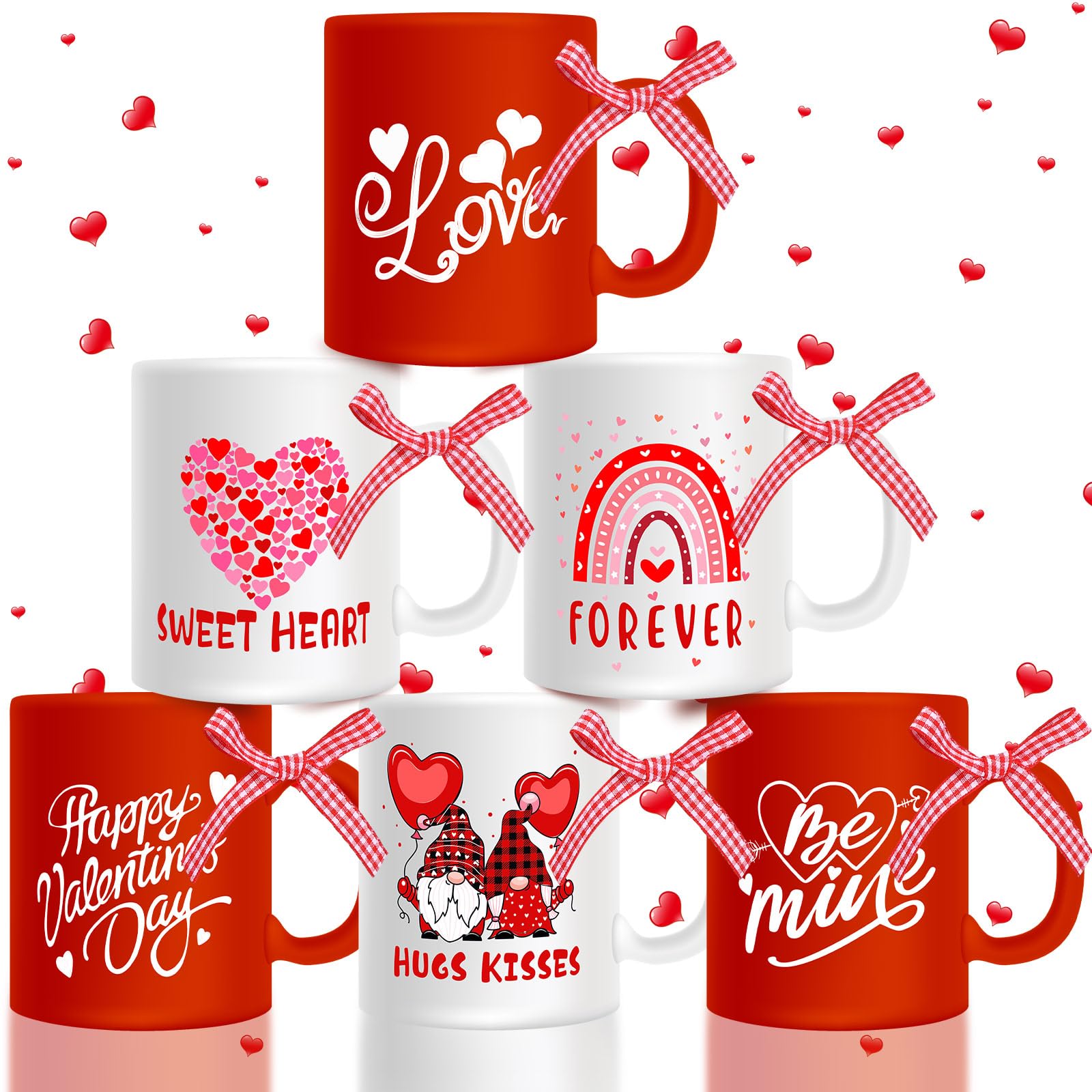 Amazon.com: Layhit 6 Pieces Valentine's Day Mug Set 13 oz Valentine's ...