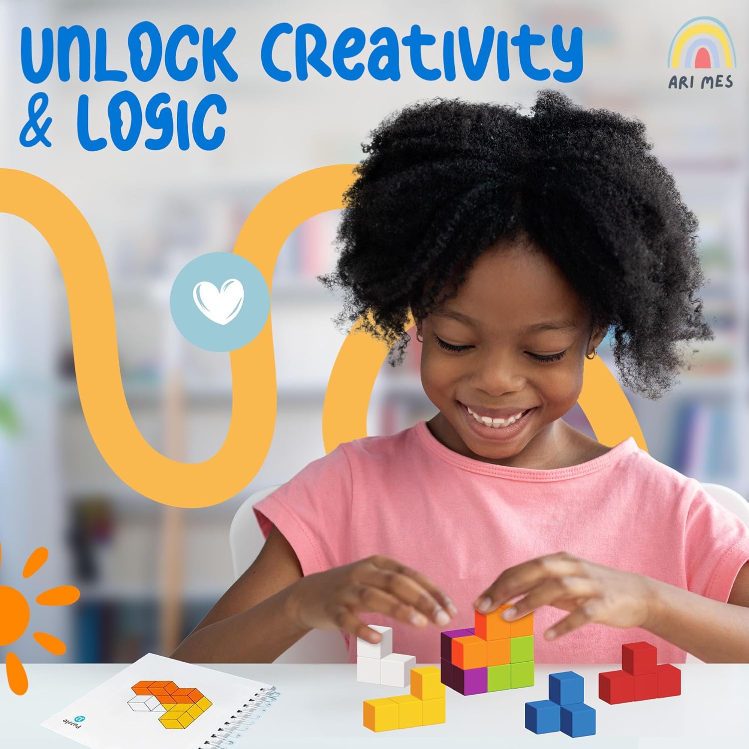 ari mes Rompecabezas 3D Soma Cube para adultos y niños con 60 preguntas rompecabezas bloque de ...