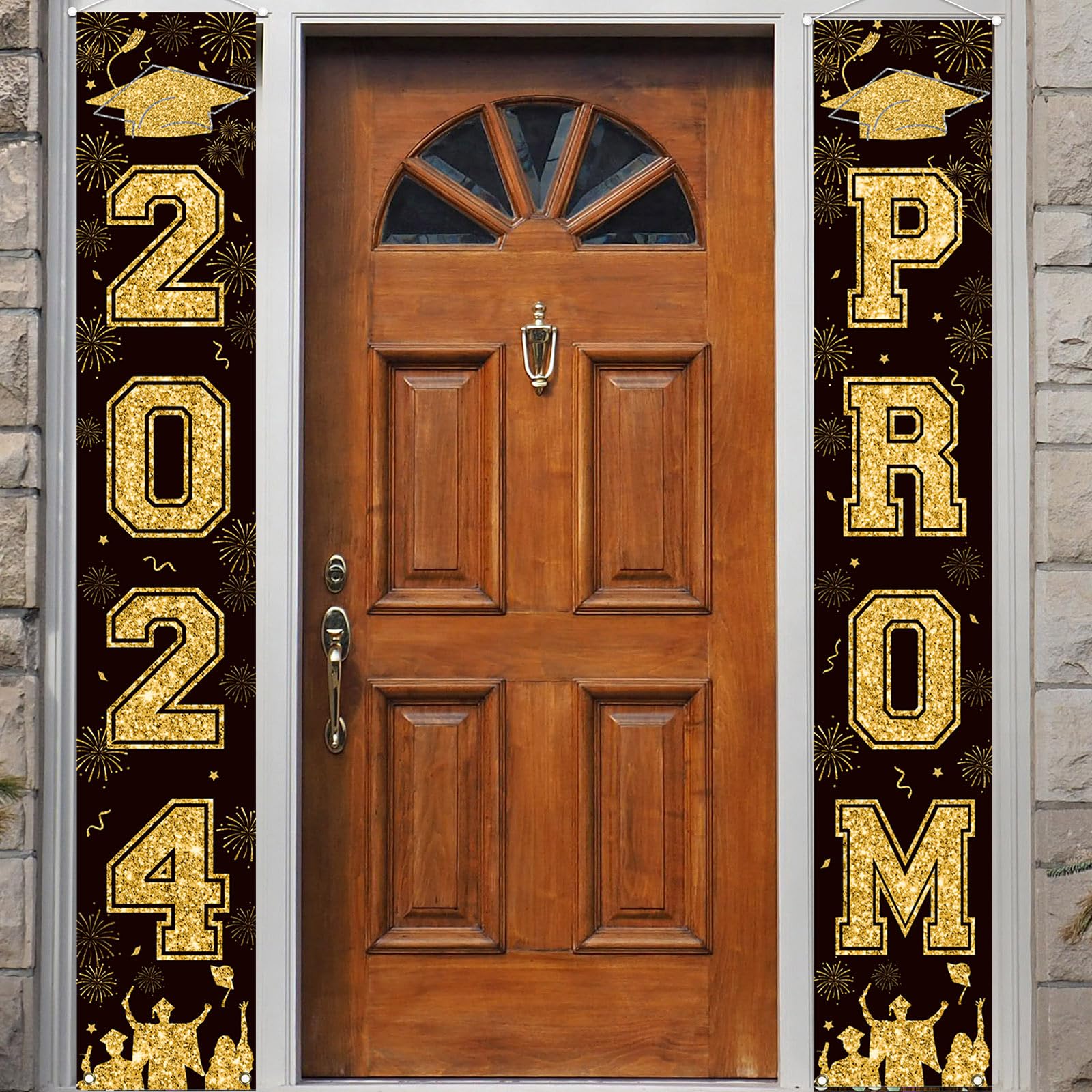 Buy Black and Gold Graduation Decorations Outdoor Prom 2024 Porch Sign ...