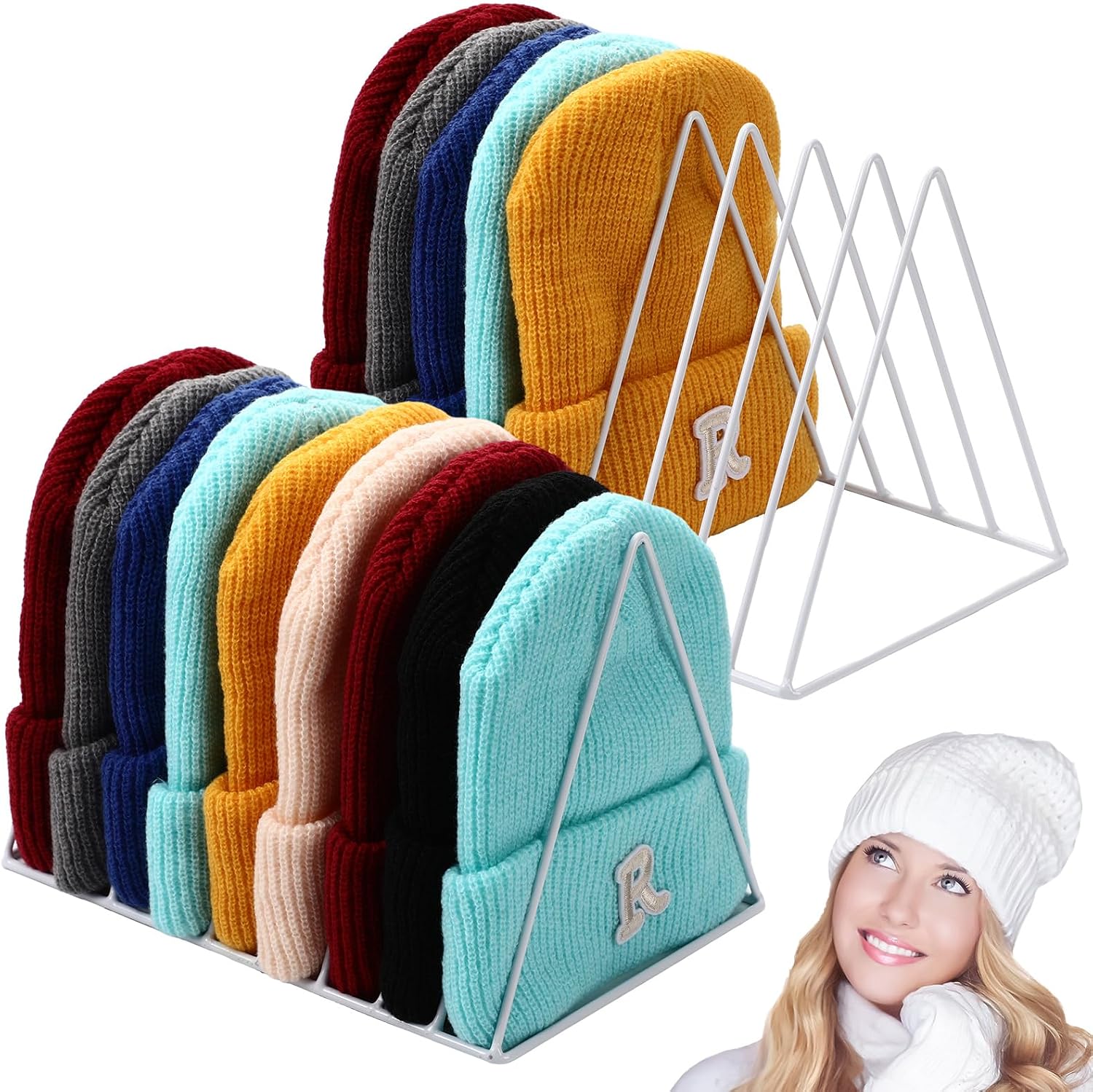 Amazon.com: Kathfly 2 Pcs Beanie Organizer Holder Metal Hat Display ...