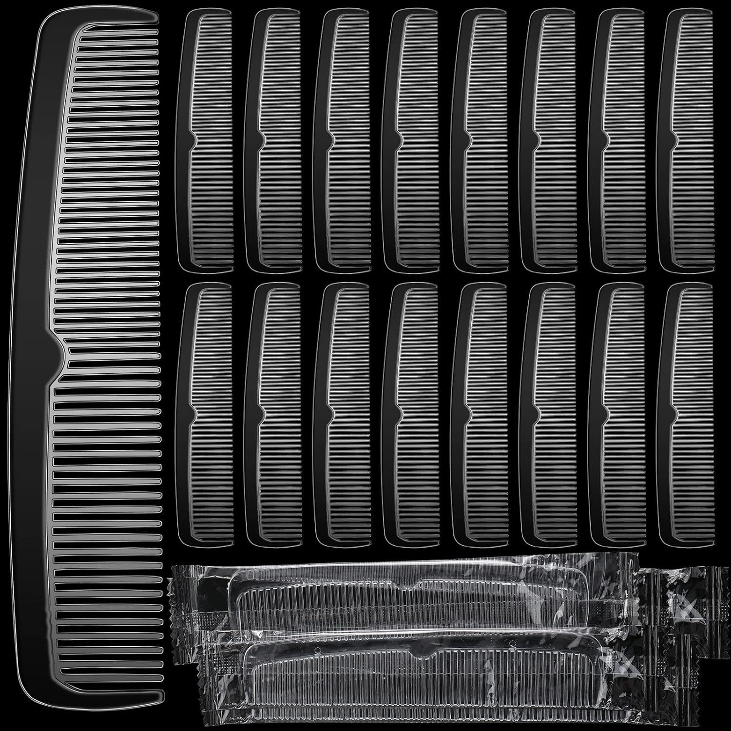 Lallisa 100 Pcs Individually Wrapped Combs Disposable Comb Bulk Combs ...