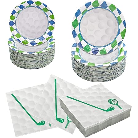 Amazon.com: 180PCS Golf Party Supplies Tableware Set Serve 60 | Golf ...