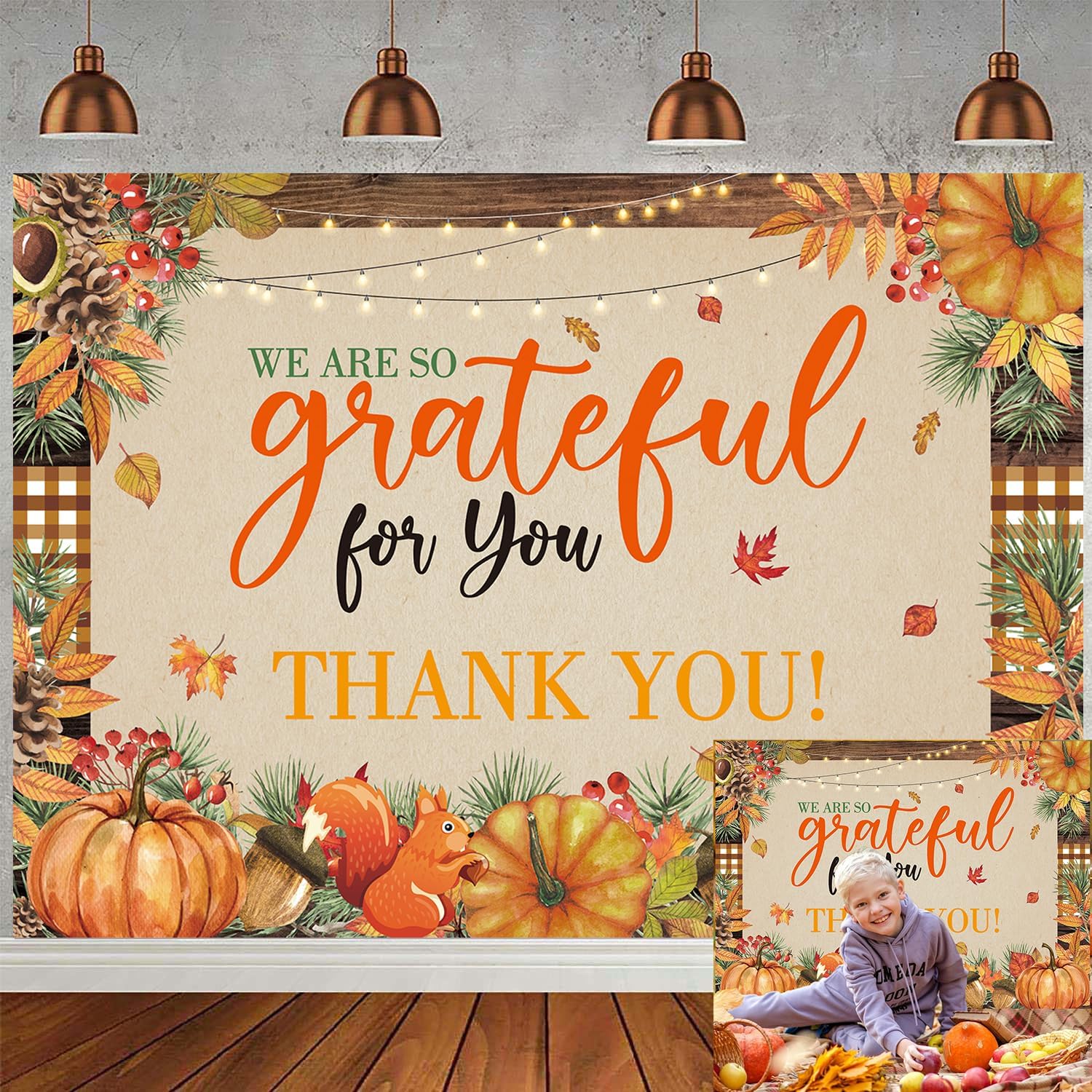 Fall Thank You for All You Do Banner Backdrop Autumn Thanksgiving We ...