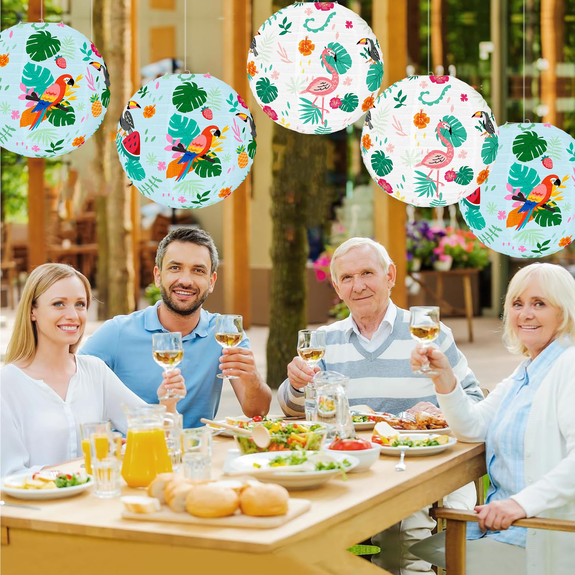 Pool Decor 36-Piece Summer Beach Party Decor - Paper Lanterns & Fans ...