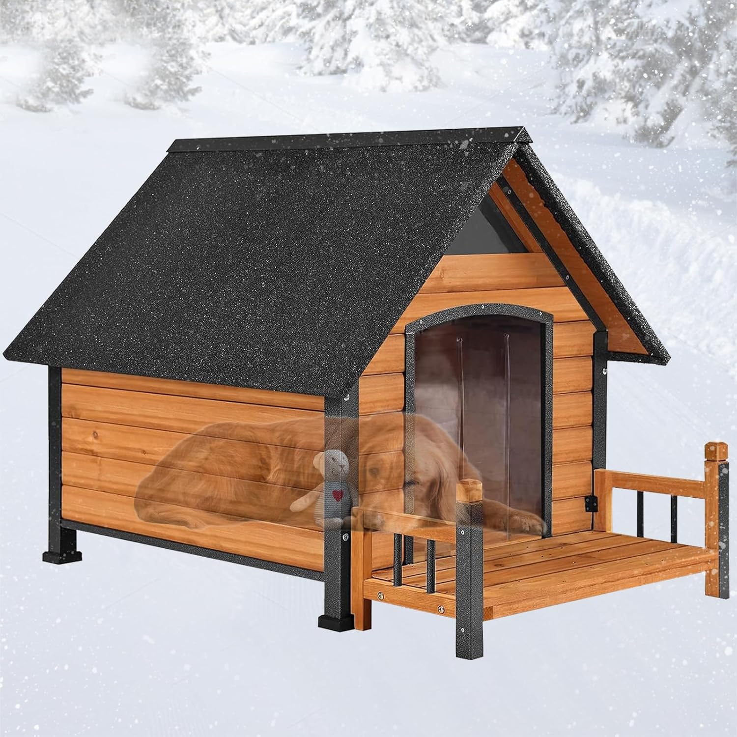 Amazon.com : Dog House Outdoor,Dog Kennel Outside for Large Breed,Weatherproof Large Dog Shelter ...