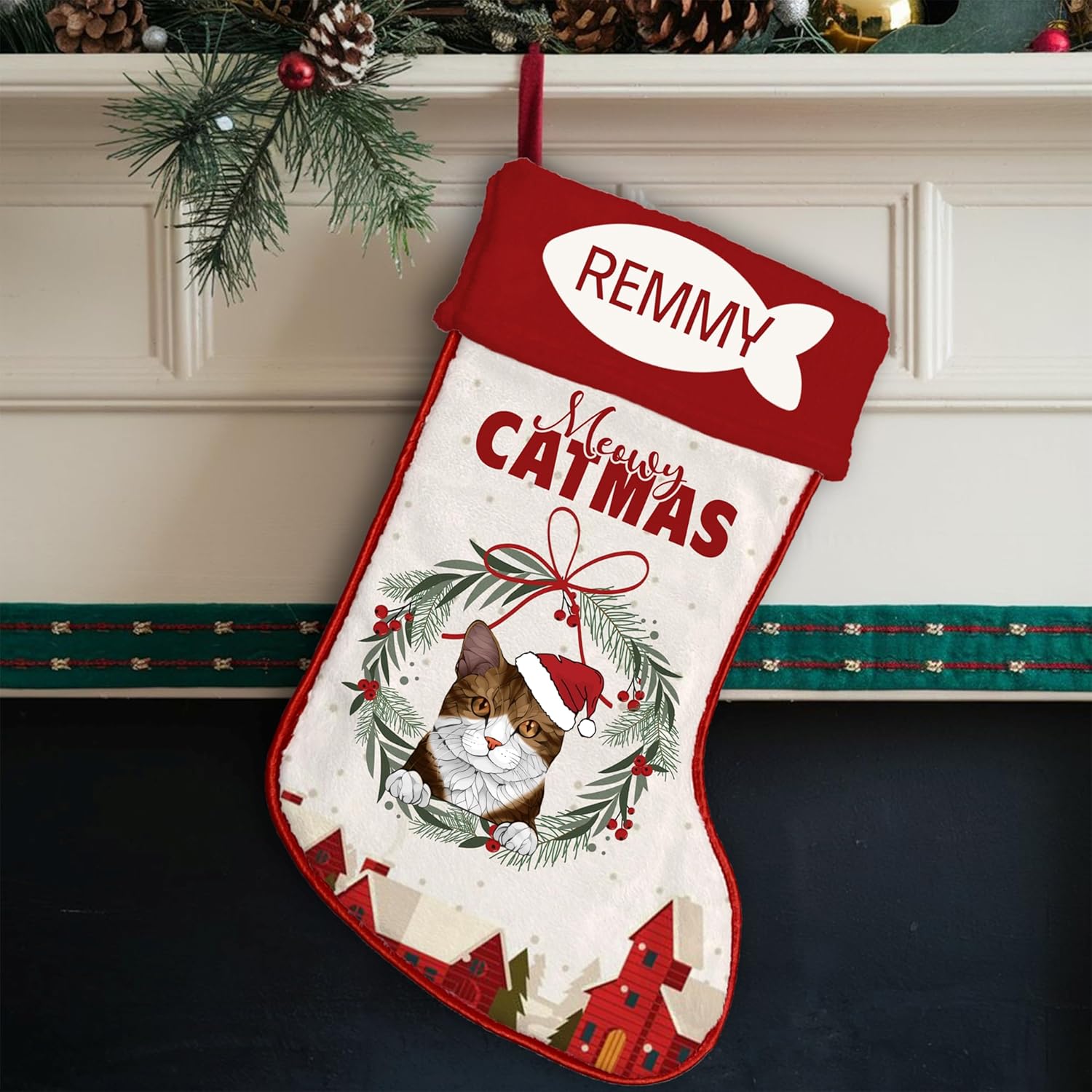 Amazon.com: NAZENTI Personalized Short Hair Cat Stocking, Cat Stocking ...