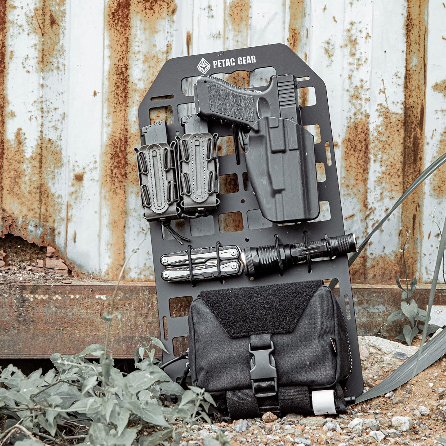 PETAC GEAR Rigid Insert MOLLE Panel Portable Gear Organizer with Carry ...
