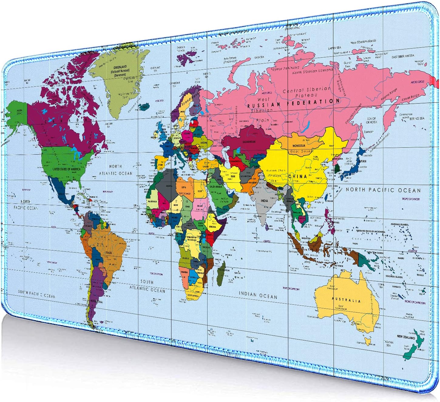 Amazon.com: Nicokee Gaming Mouse Pad Colored World Map Borders ...