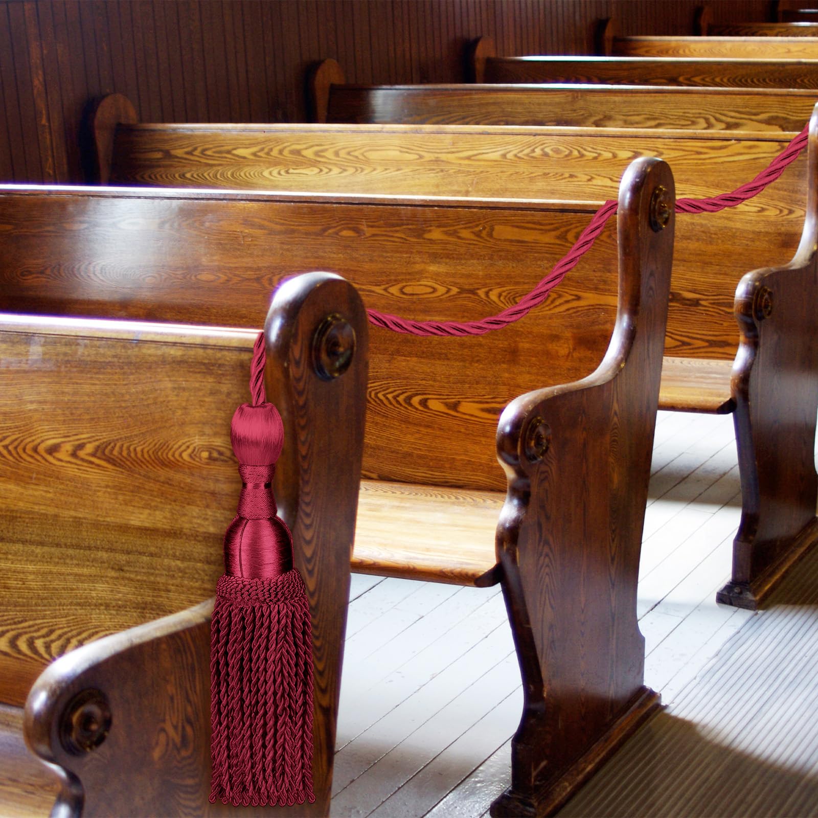 Amazon.com: Wowangce 8 Pcs Weighted Church Pew Reservation Rope with ...