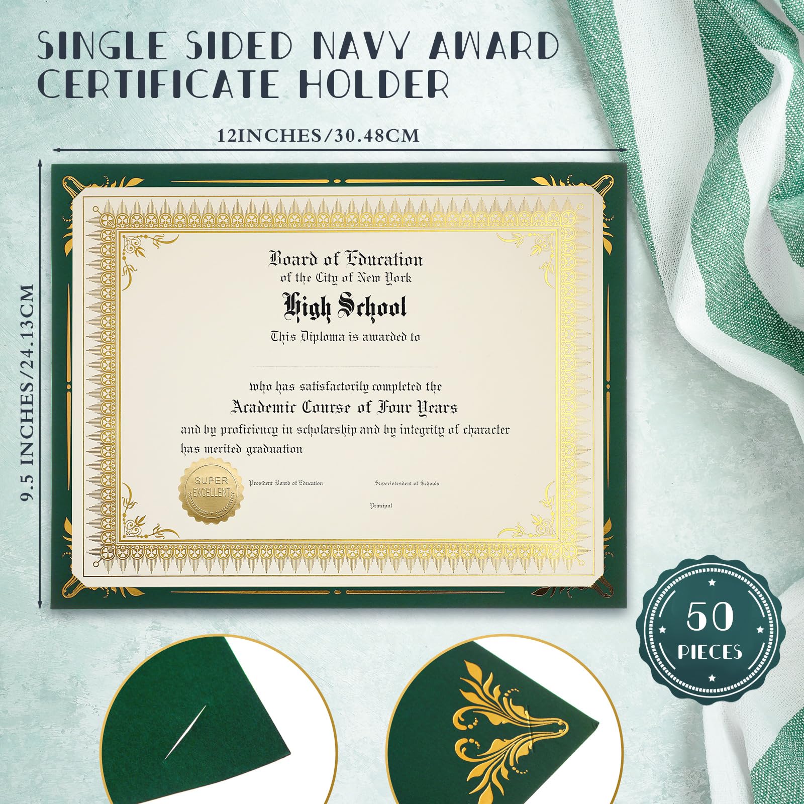 Snapklik.com : Fainne 50 Sets Certificate Kit Includes 50 Pcs 9.5 X 12 ...