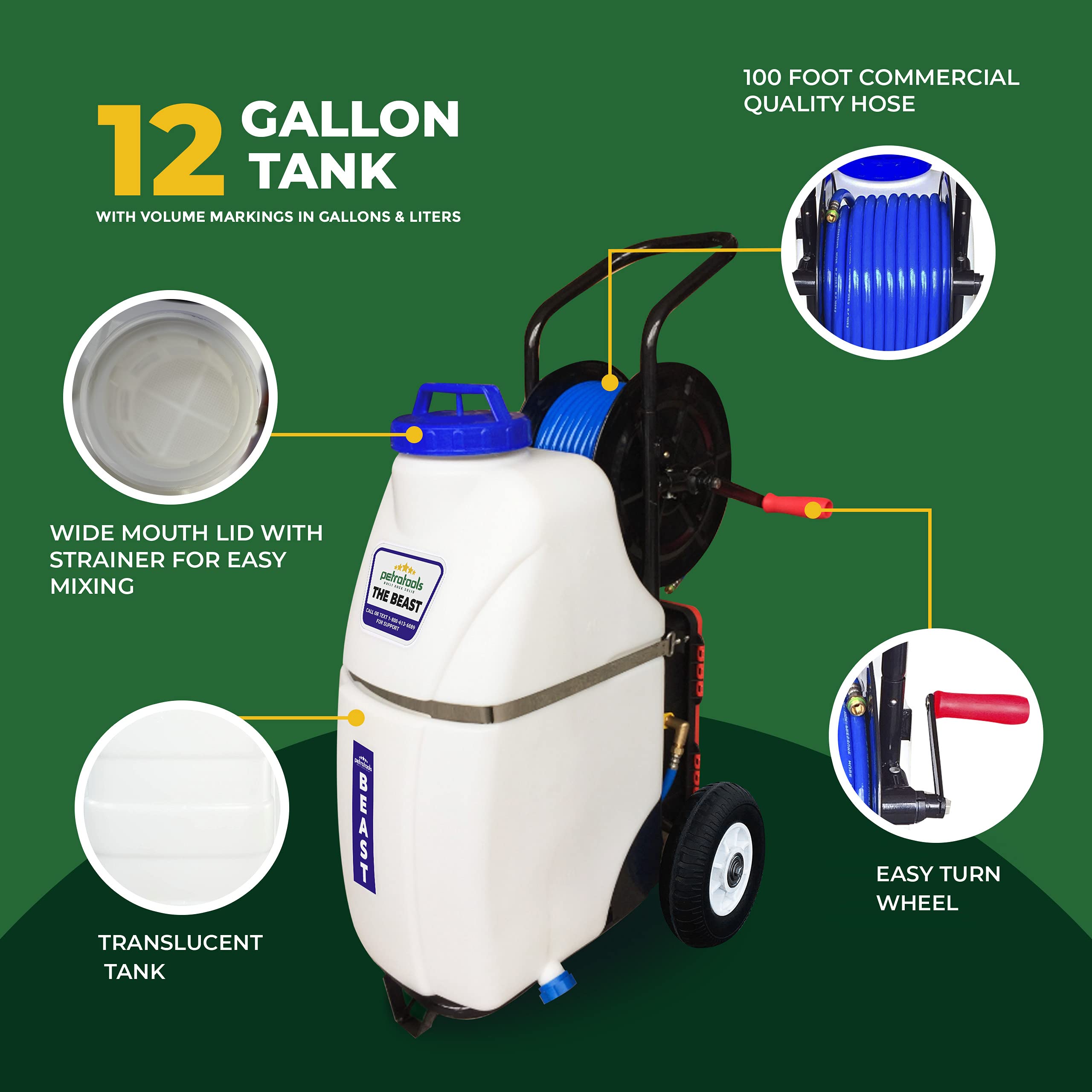 Snapklik.com : Tools Battery Powered 12 Gallon Cart Sprayer - Beast ...
