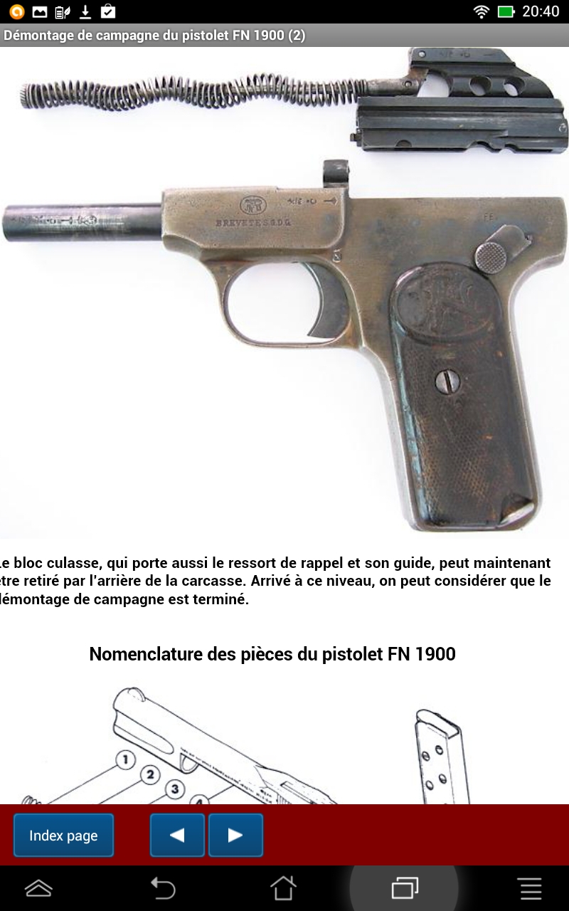 Le pistolet FN modèle 1900 expliqué - Application sur Amazon Appstore