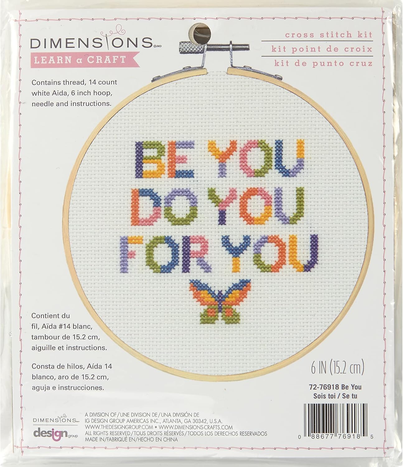 Amazon.com: Dimensions 72-76918 Be You Counted Cross Stitch Kit for ...
