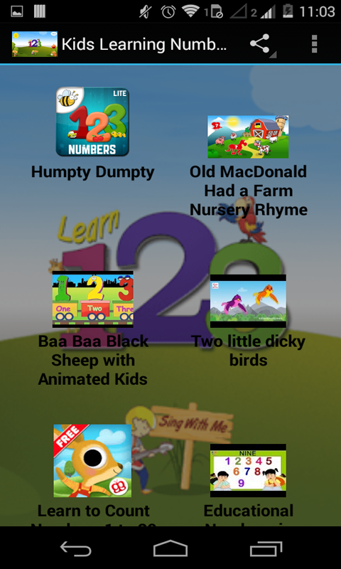 Kids Learning Numbers Videos - App on Amazon Appstore