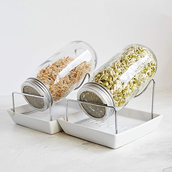 Amazon.com : Seed Sprouting Jar Kit - 2 Sprouter Mason Jars with Screen ...