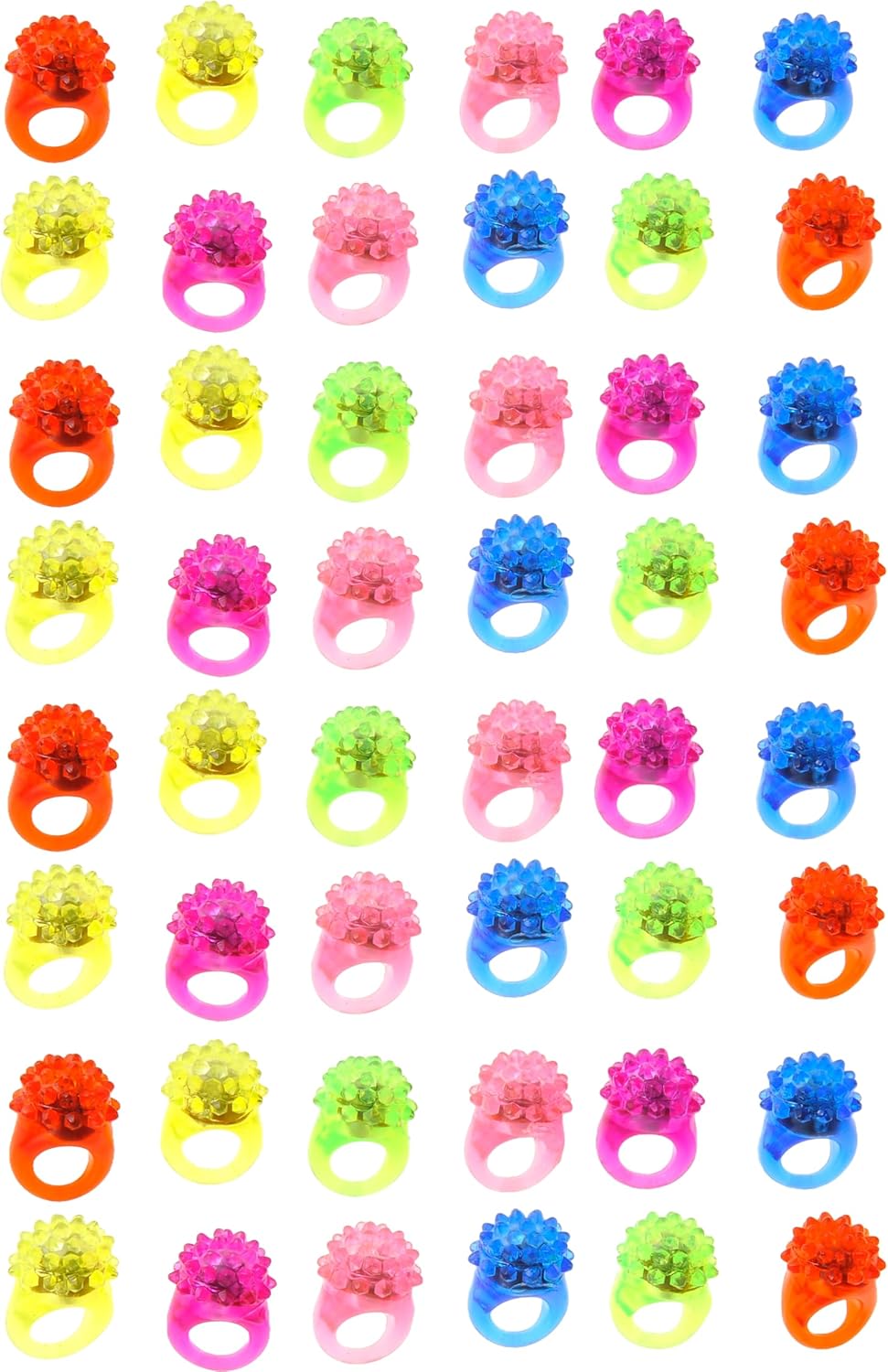 Amazon.com: PowerTRC 48 Pack Flashing LED Light Up Jelly Rubber Rings ...