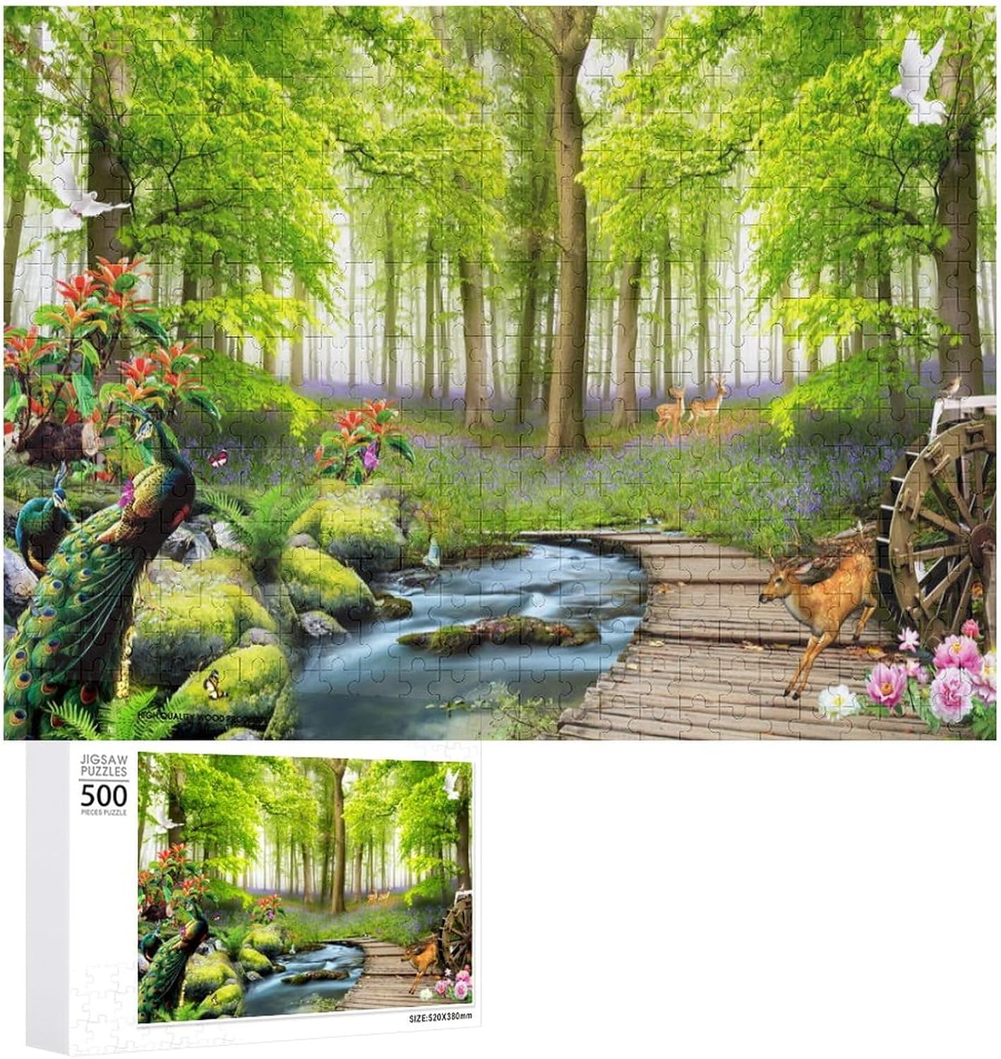 Amazon.com: 500 Piece Jigsaw Puzzles for Adults, Wooden Puzzle for ...