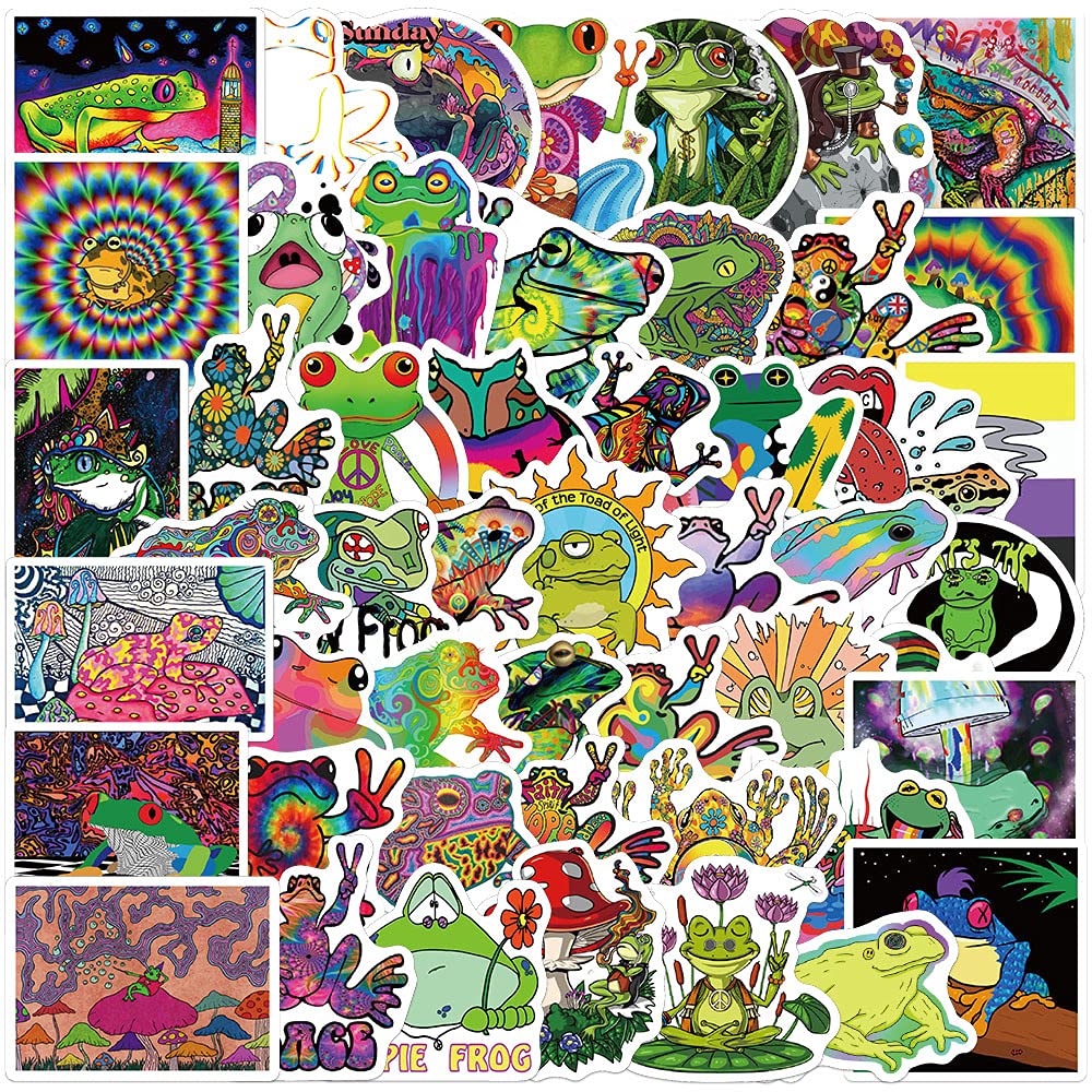Buy 200 PCS Stoner Psychedelic Stickers,Mushrooms, Aliens, Frogs ...