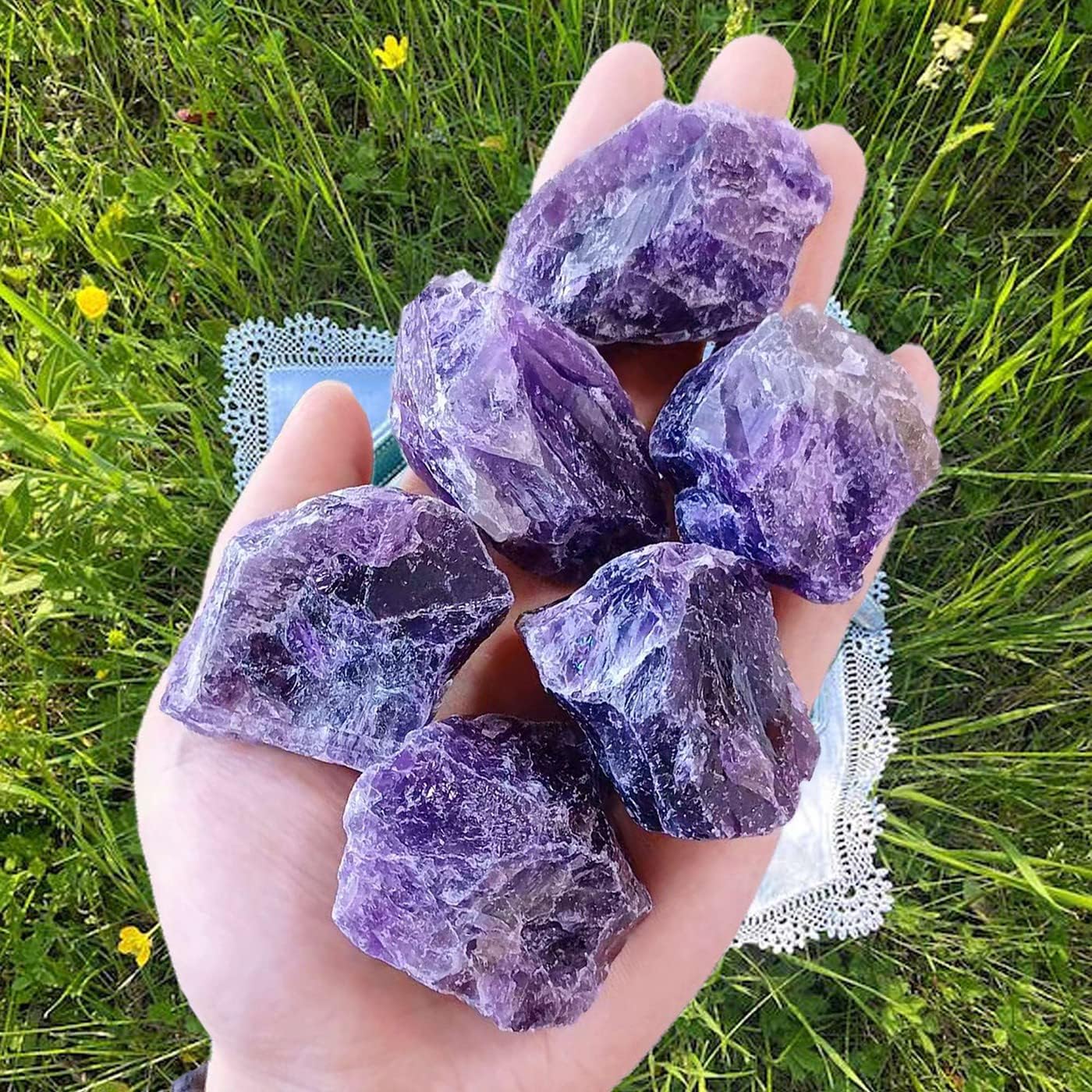 Amazon.com: Luckeeper 0.5 lb Rough Crystals Bulk Raw Rainbow Fluorite ...