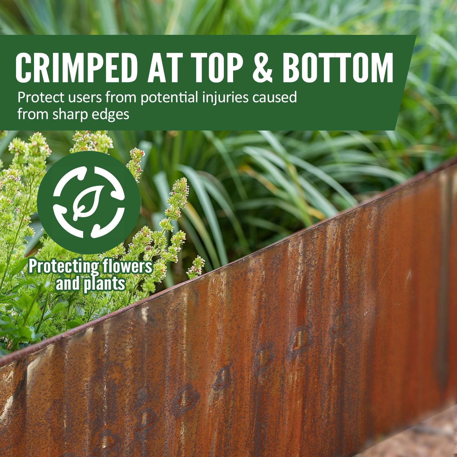 Snapklik.com : Corrugated Metal Landscape Garden Edging Border,6 Inch X ...