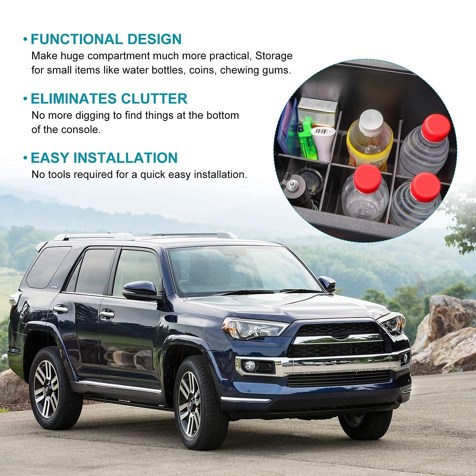 Snapklik.com : PARTOL 4 Runner Center Console Organizer Tray Insert ...