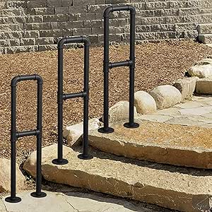 Amazon.com: Antourlamm Outdoor Grab Rail | U-Shaped Black Metal Wrought ...