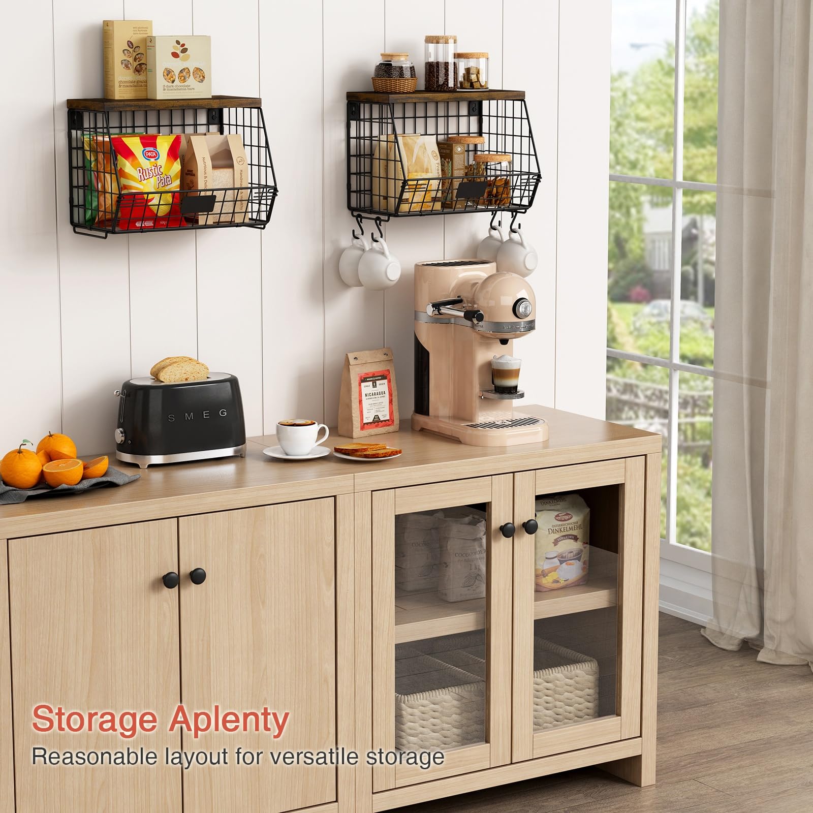 Wire Shelf Wire Basket Fruit Basket, Farmhouse Potato And Onion Storage ...