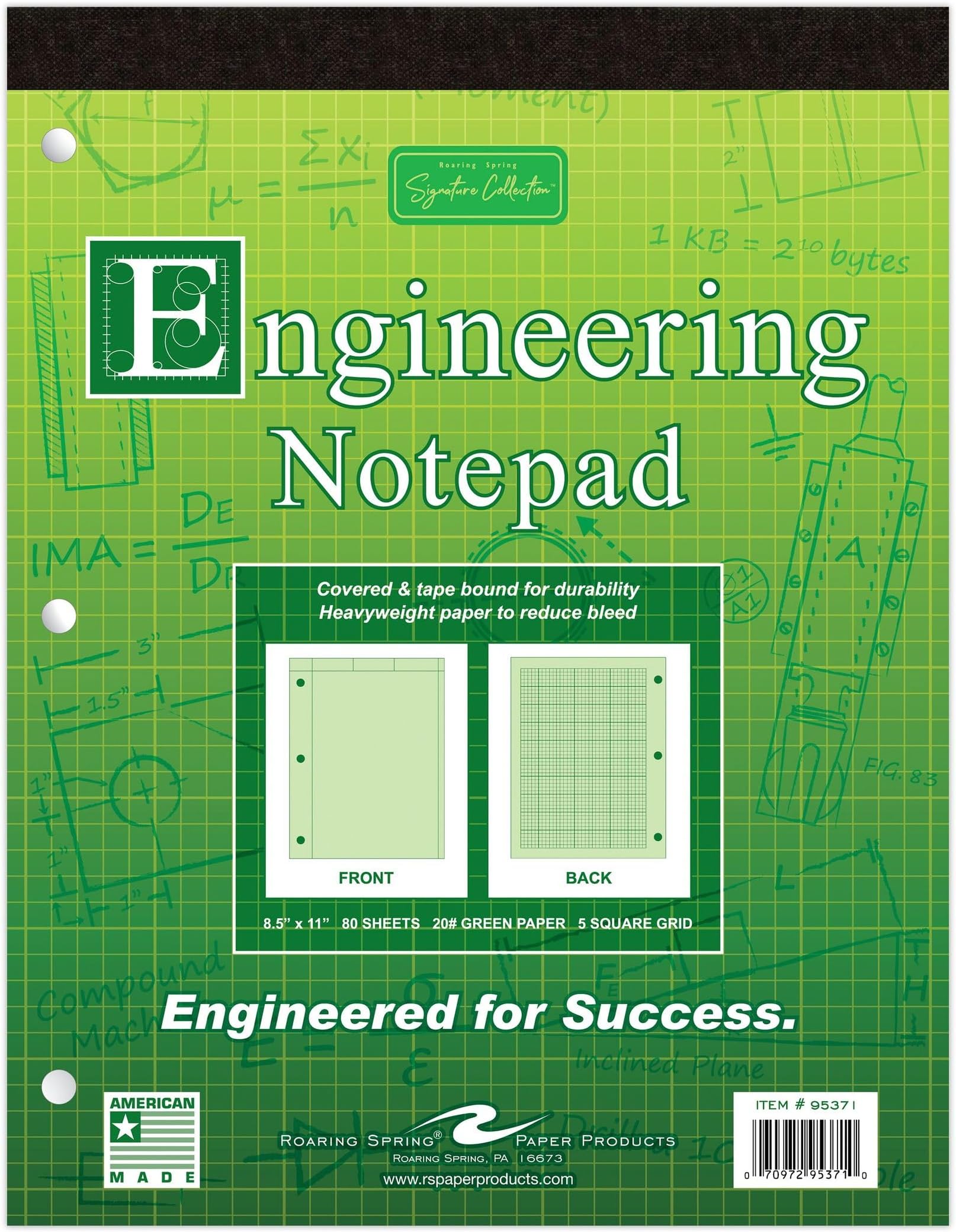 Amazon.com : TOPS Engineering Computation Pad, 3-Hole Punched, 8.5 x 11 ...