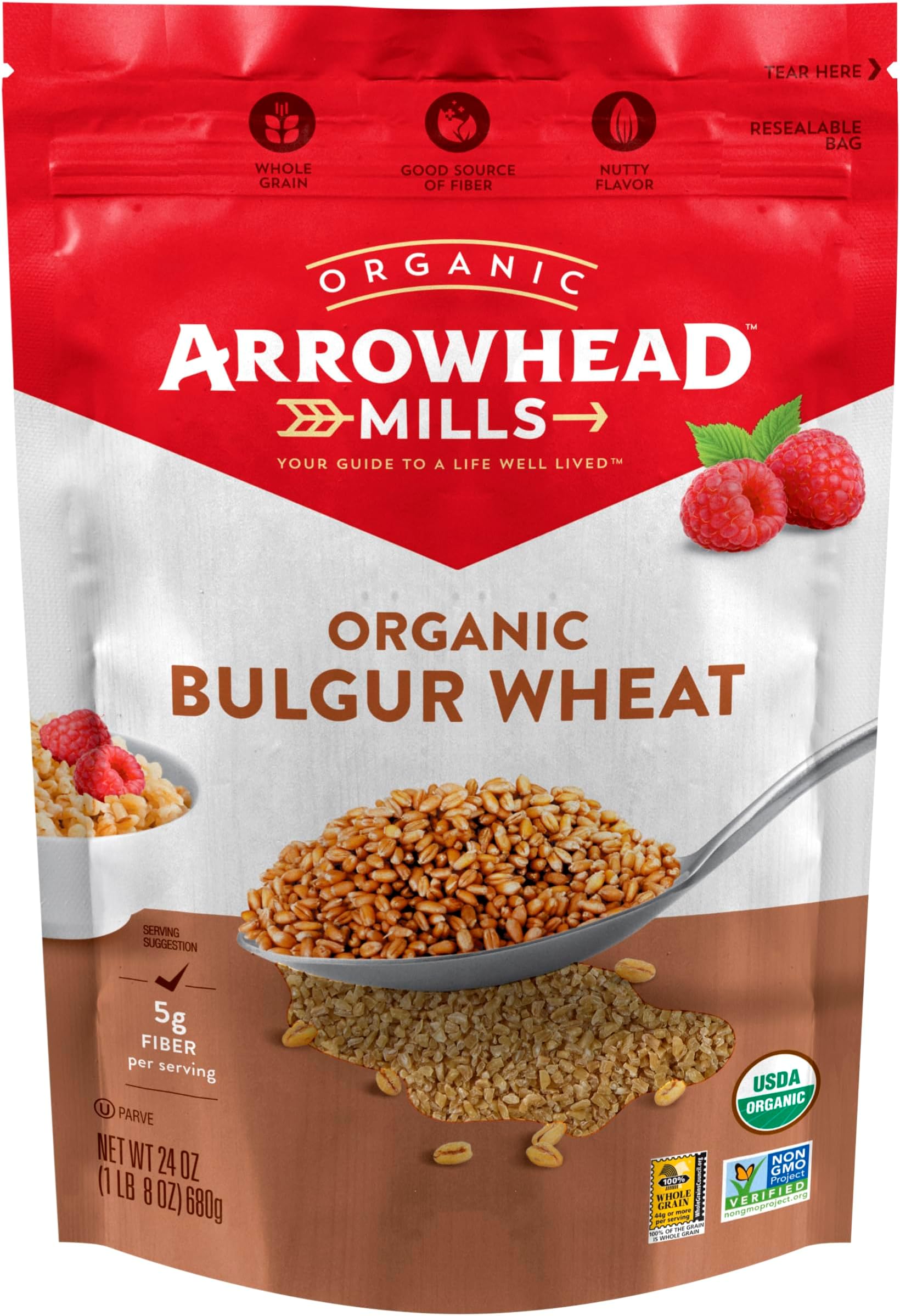 Amazon.com : Arrowhead Mills Organic Bulgur Wheat, 24 oz Bag (Pack of 6 ...