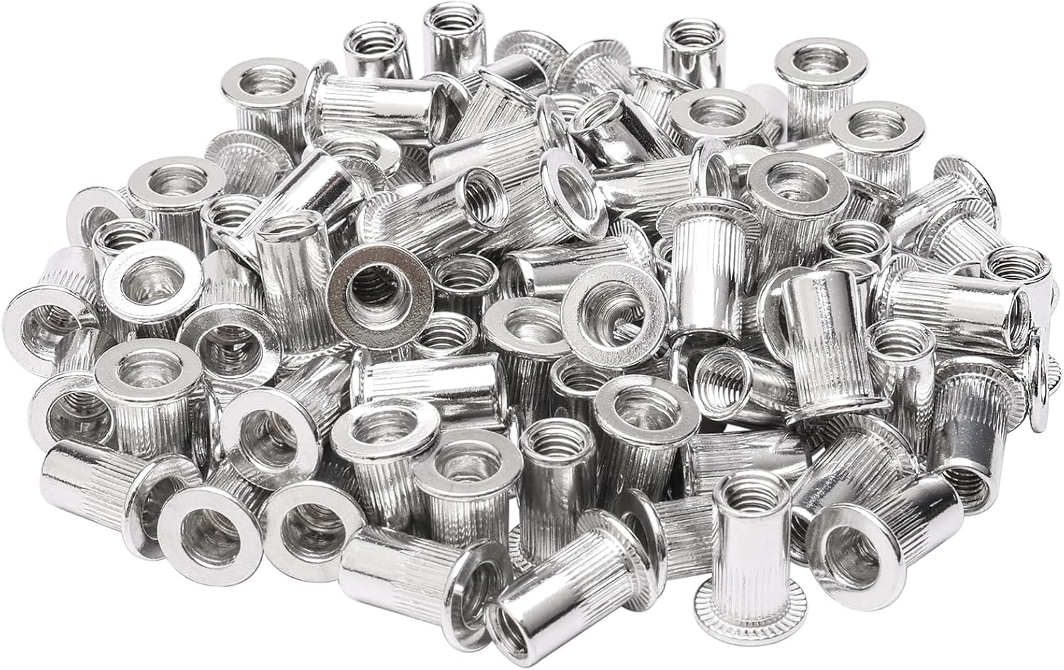 Amazon.com: JIUWU 100 Pcs M5 5 mm Flat Head Aluminum Rivet Nut Blind ...